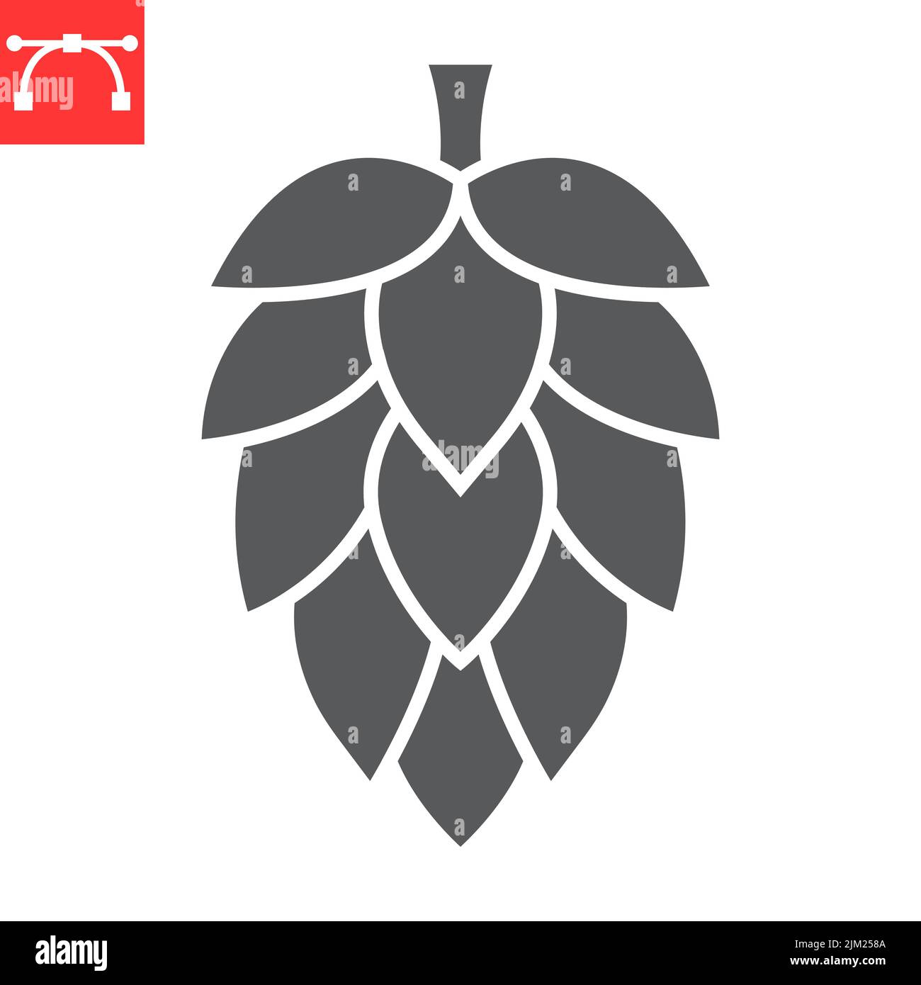 Hop glyph icon, beverage and beer, hop vector icon, vector graphics ...