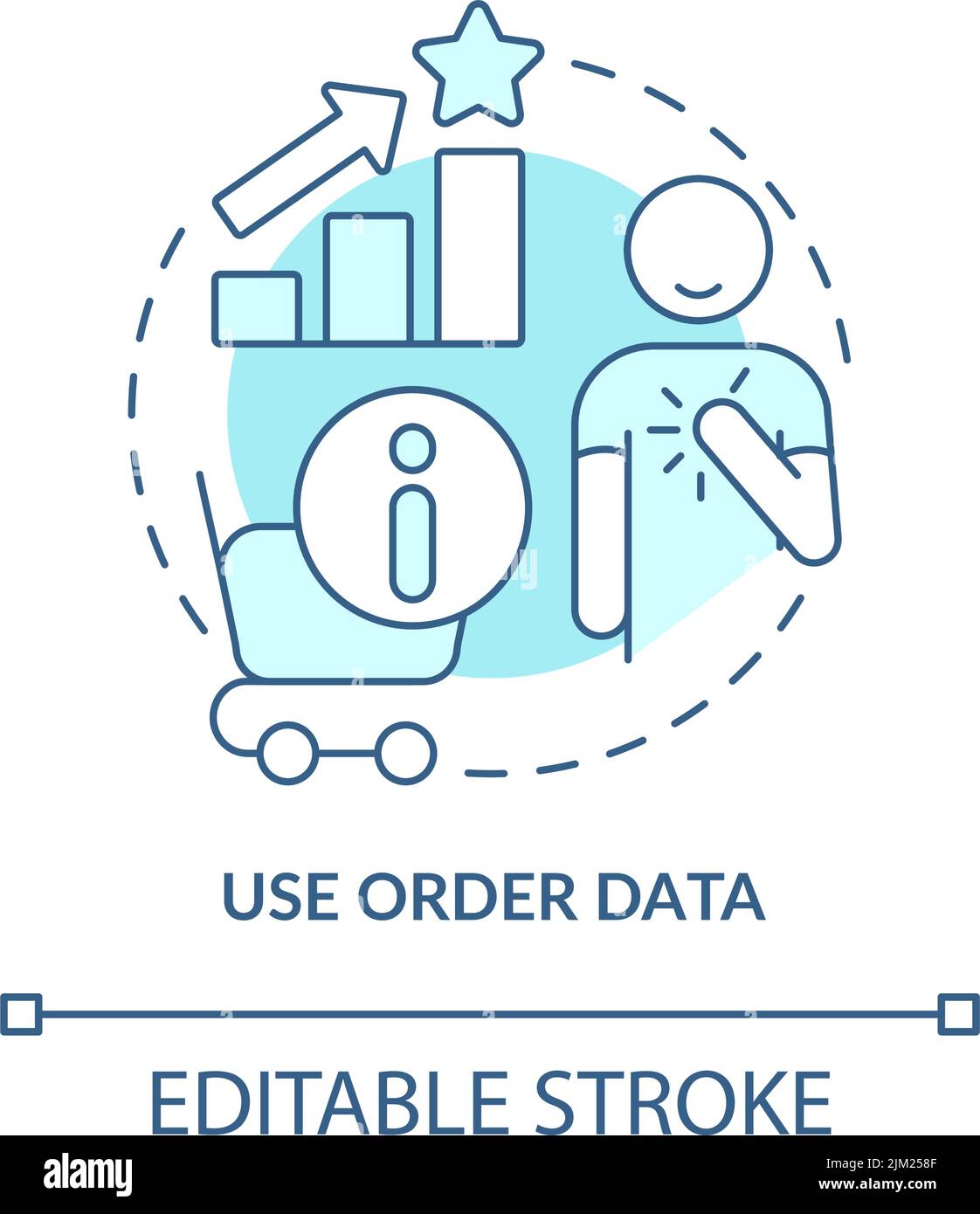 Use order data turquoise concept icon Stock Vector Image & Art - Alamy