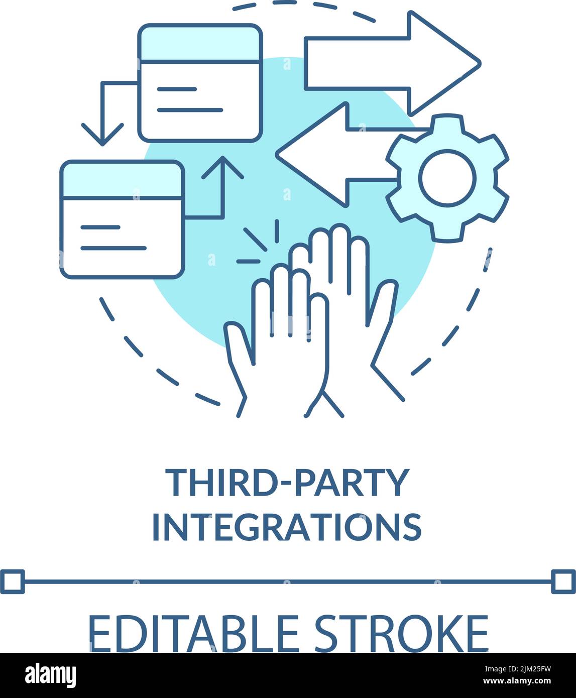 Third party integrations turquoise concept icon Stock Vector Image ... Third party integrations turquoise concept icon Stock Vector Image ...