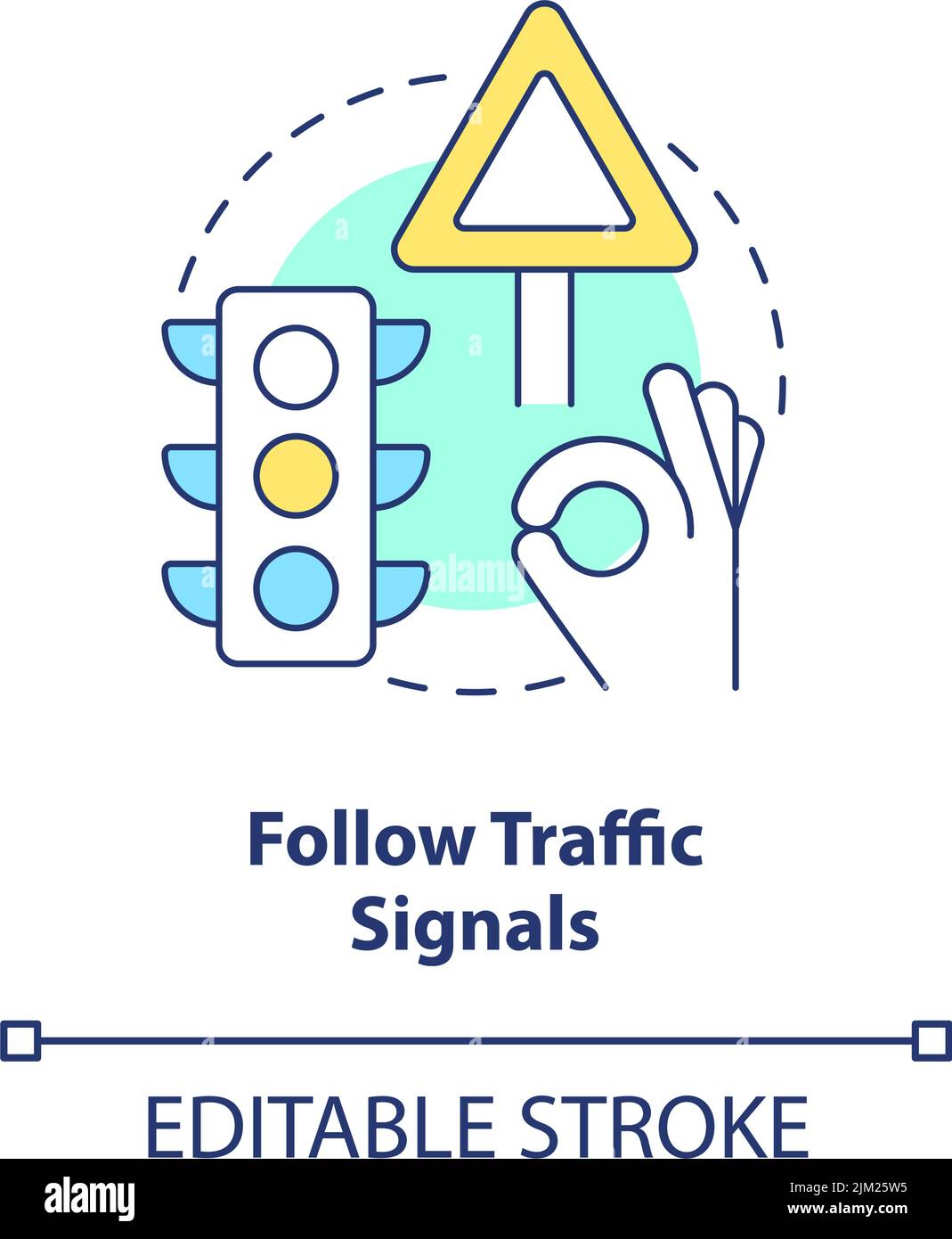 Follow traffic signals concept icon Stock Vector Image & Art - Alamy