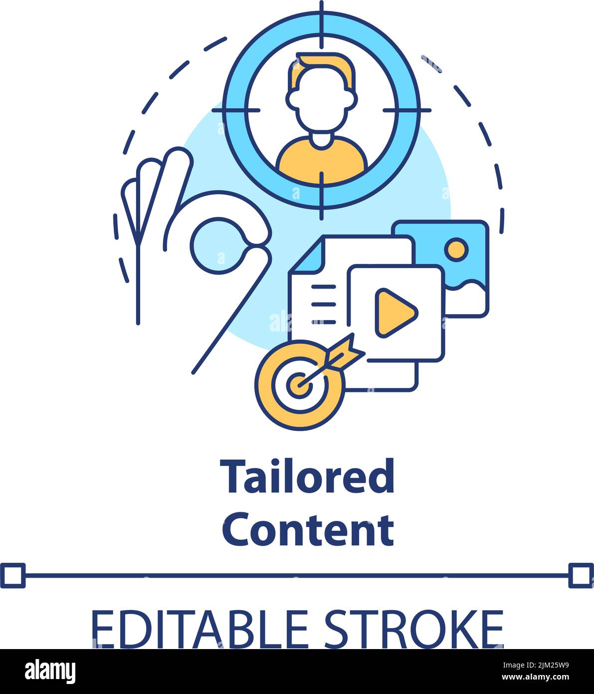 Tailored content concept icon Stock Vector Image & Art - Alamy