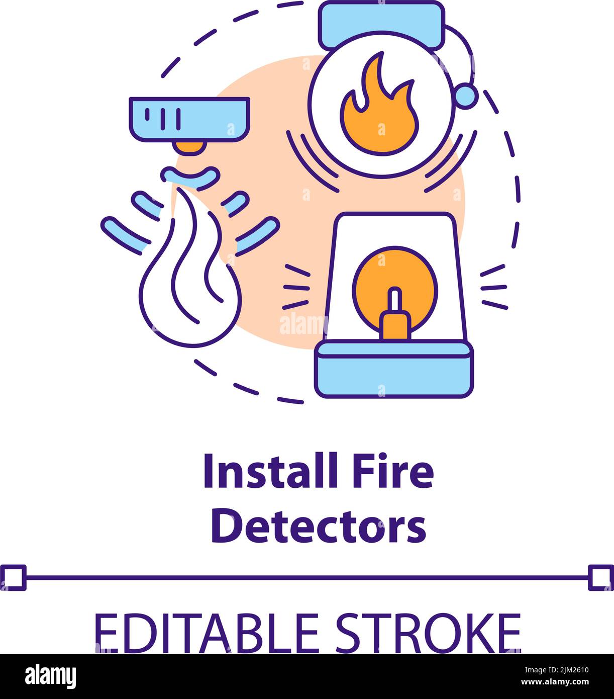 Install fire detectors concept icon Stock Vector Image & Art - Alamy