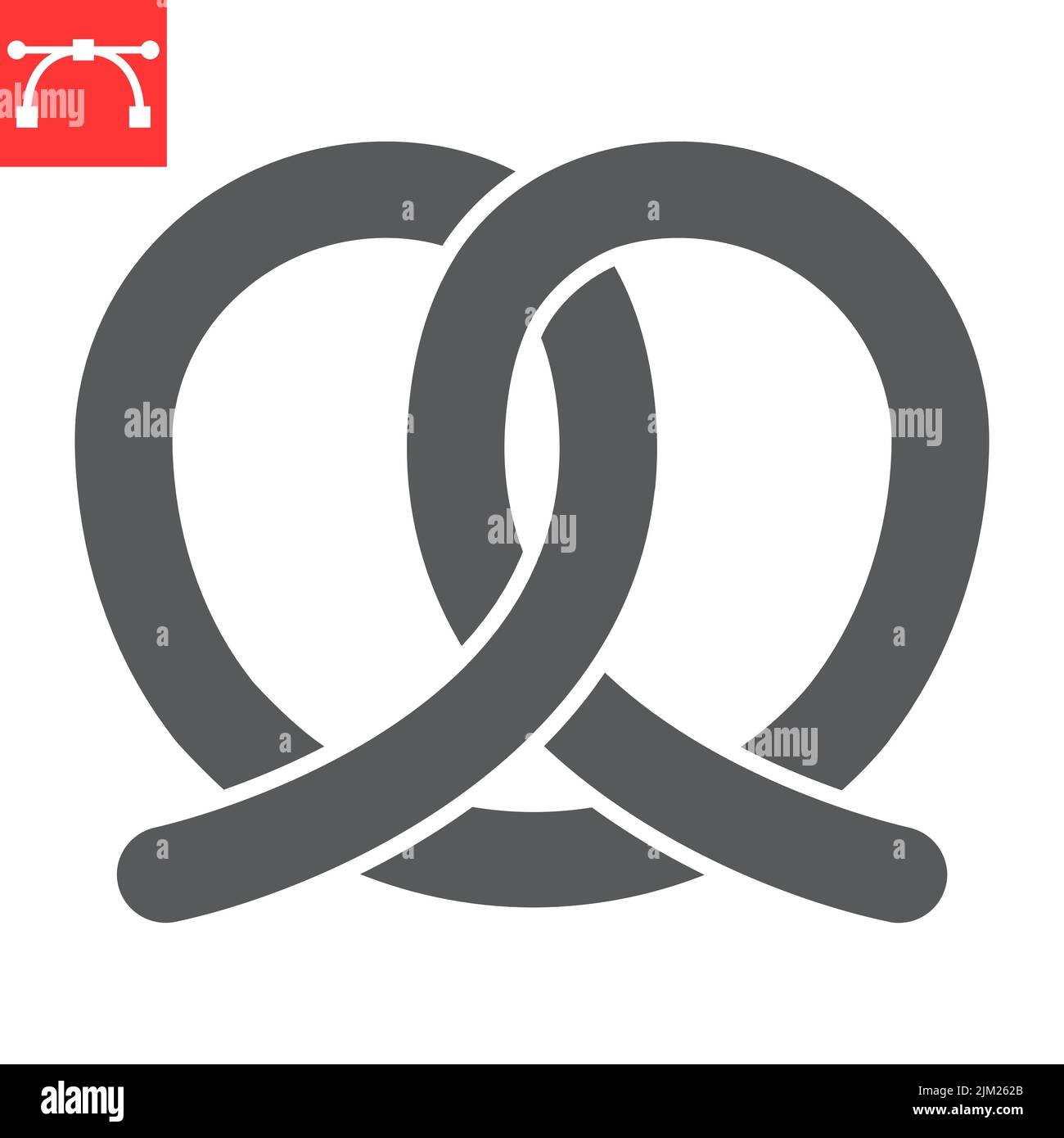 Pretzel glyph icon, pastry and oktoberfest, german pretzel vector icon ...