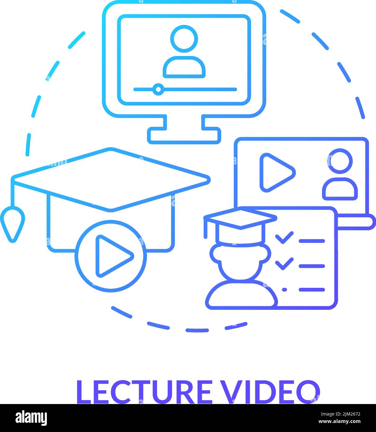Lecture video blue gradient concept icon Stock Vector Image & Art - Alamy