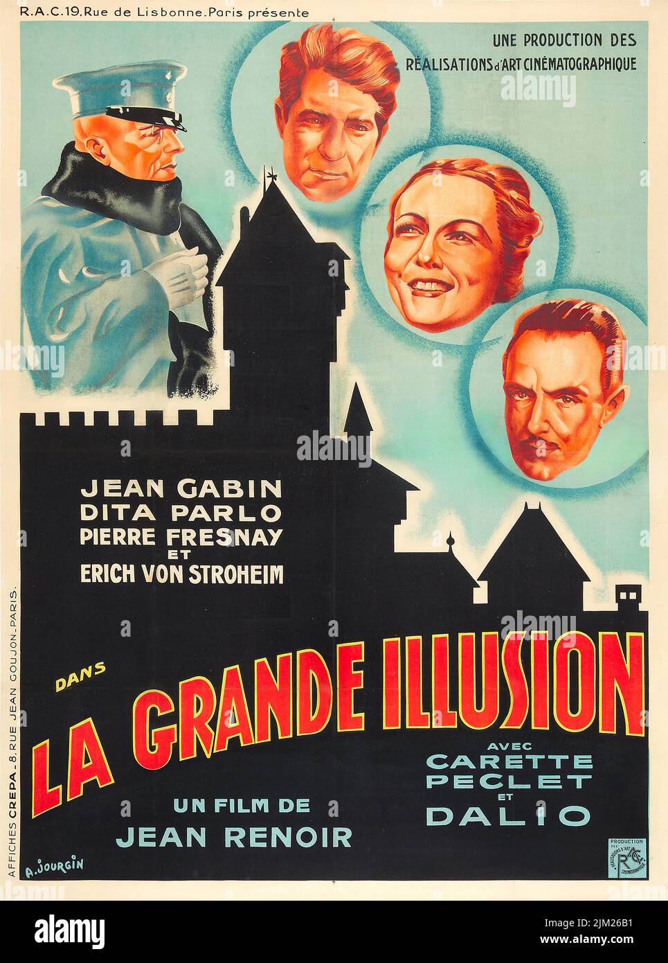 Movie poster La Grande Illusion (The Grand Illusion) by Jean Renoir. Museum: PRIVATE COLLECTION ...