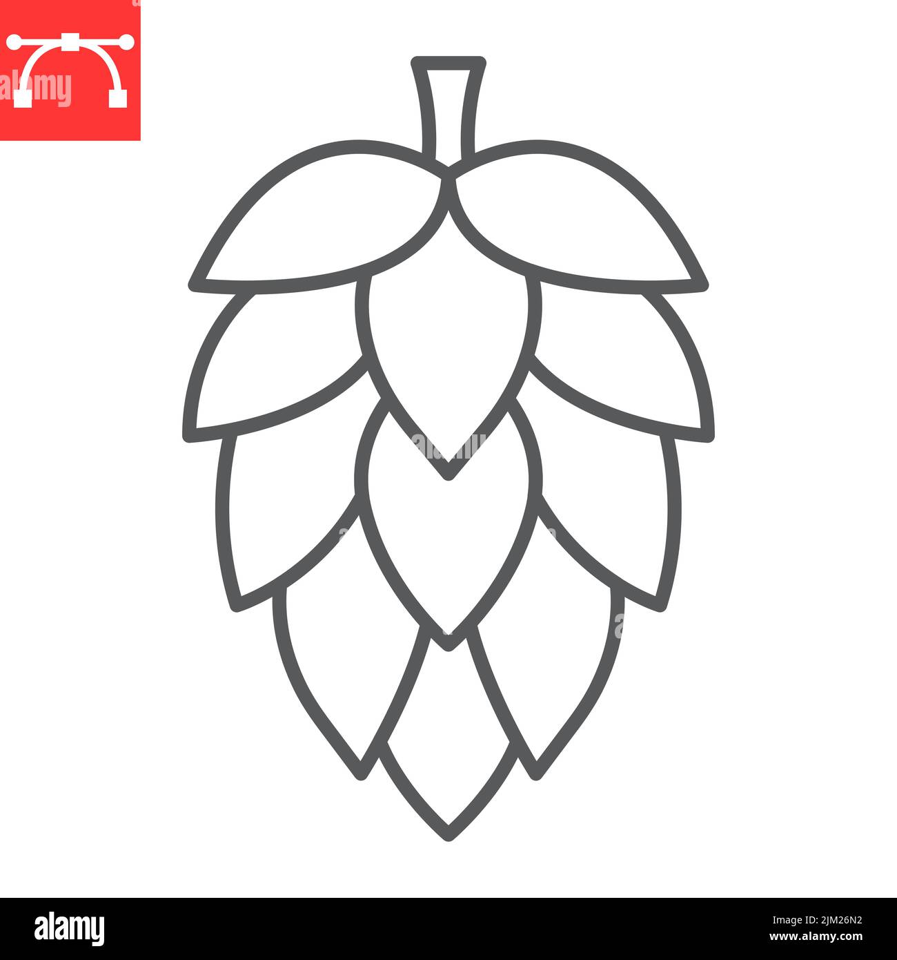 Hop line icon, beverage and beer, hop vector icon, vector graphics ...