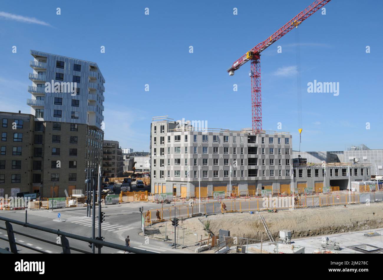 Copenhagen /Denmark/04 August 2022/ Many new construction site around ...