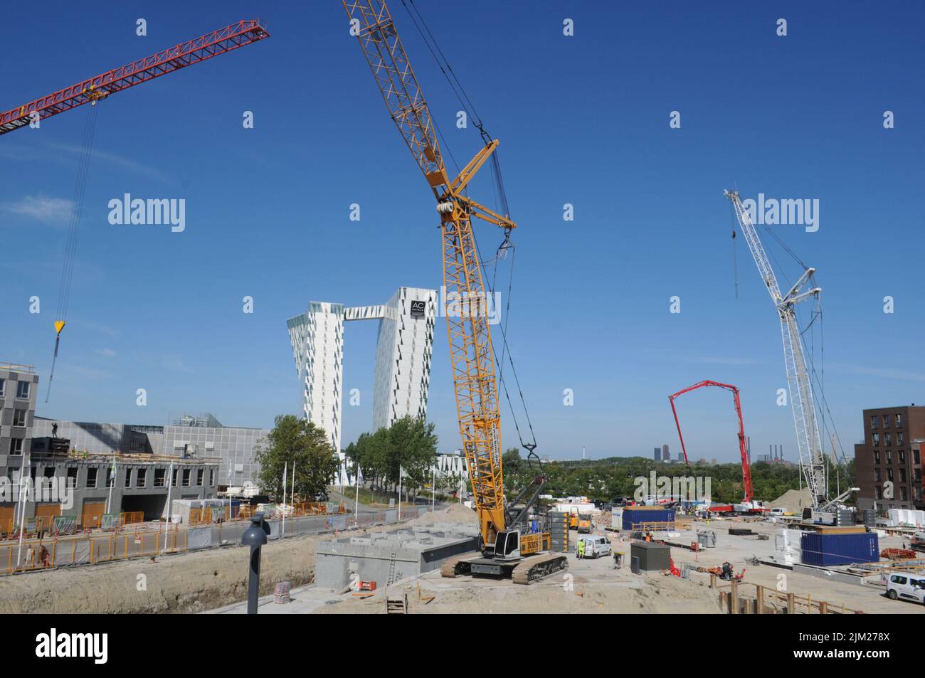 Copenhagen /Denmark/04 August 2022/ Many new construction site around ...