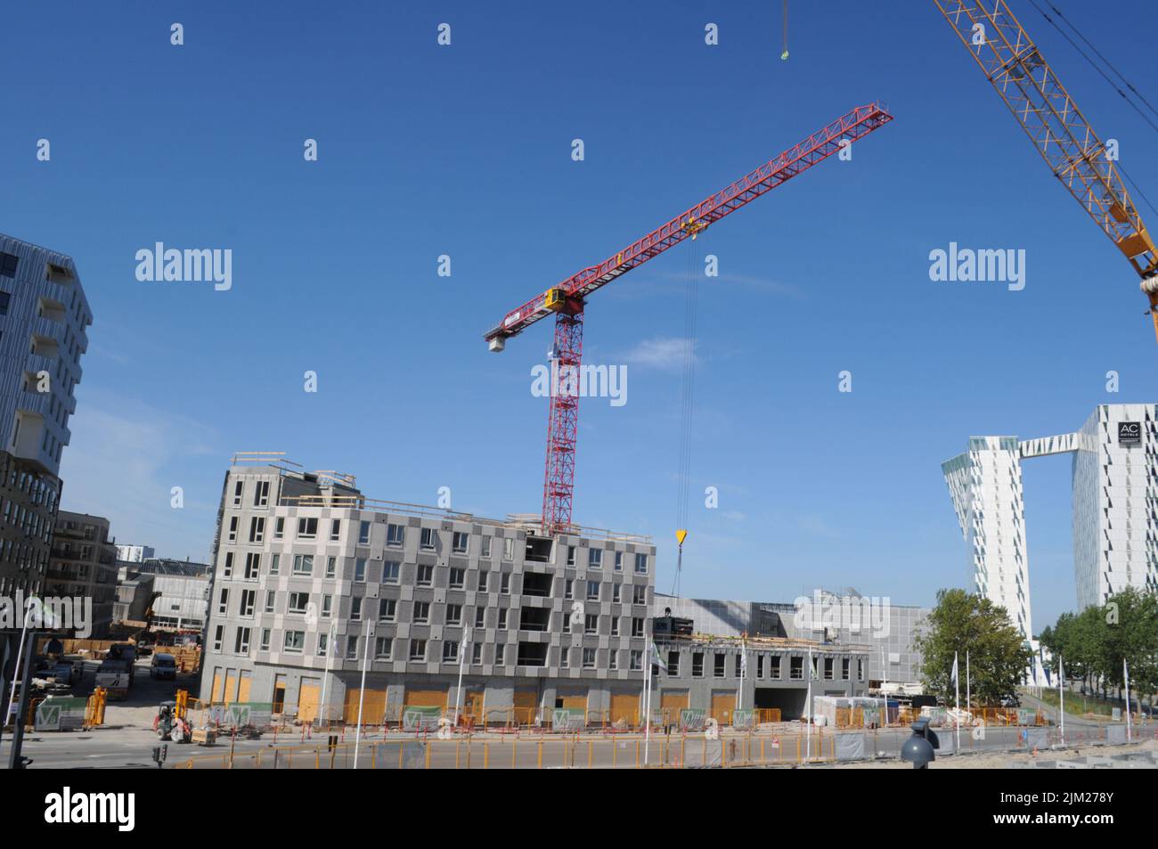 Copenhagen /Denmark/04 August 2022/ Many new construction site around ...
