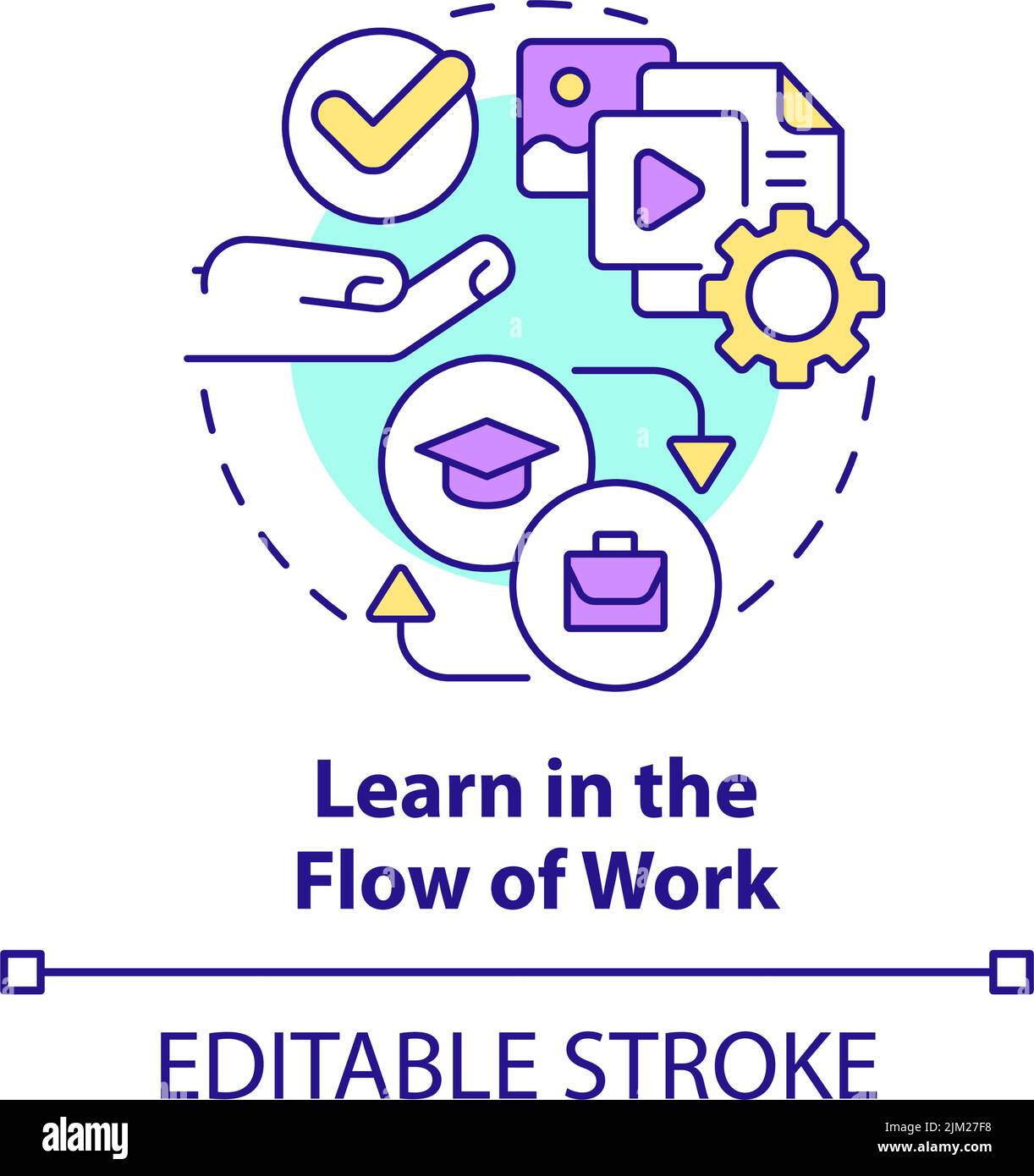 Learn in flow of work concept icon Stock Vector Image & Art - Alamy