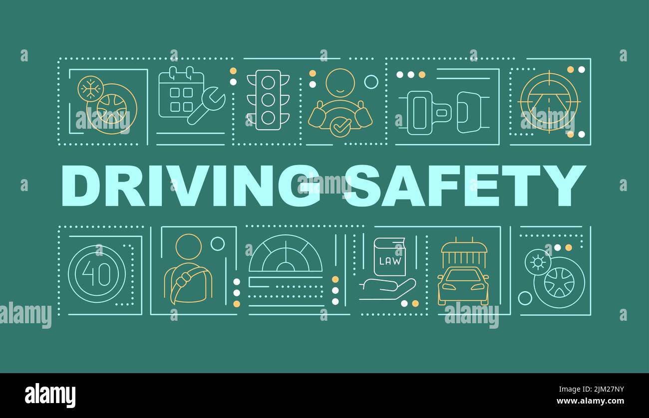 Driving safety word concepts dark green banner Stock Vector Image & Art ... Driving safety word concepts dark green banner Stock Vector Image & Art ...