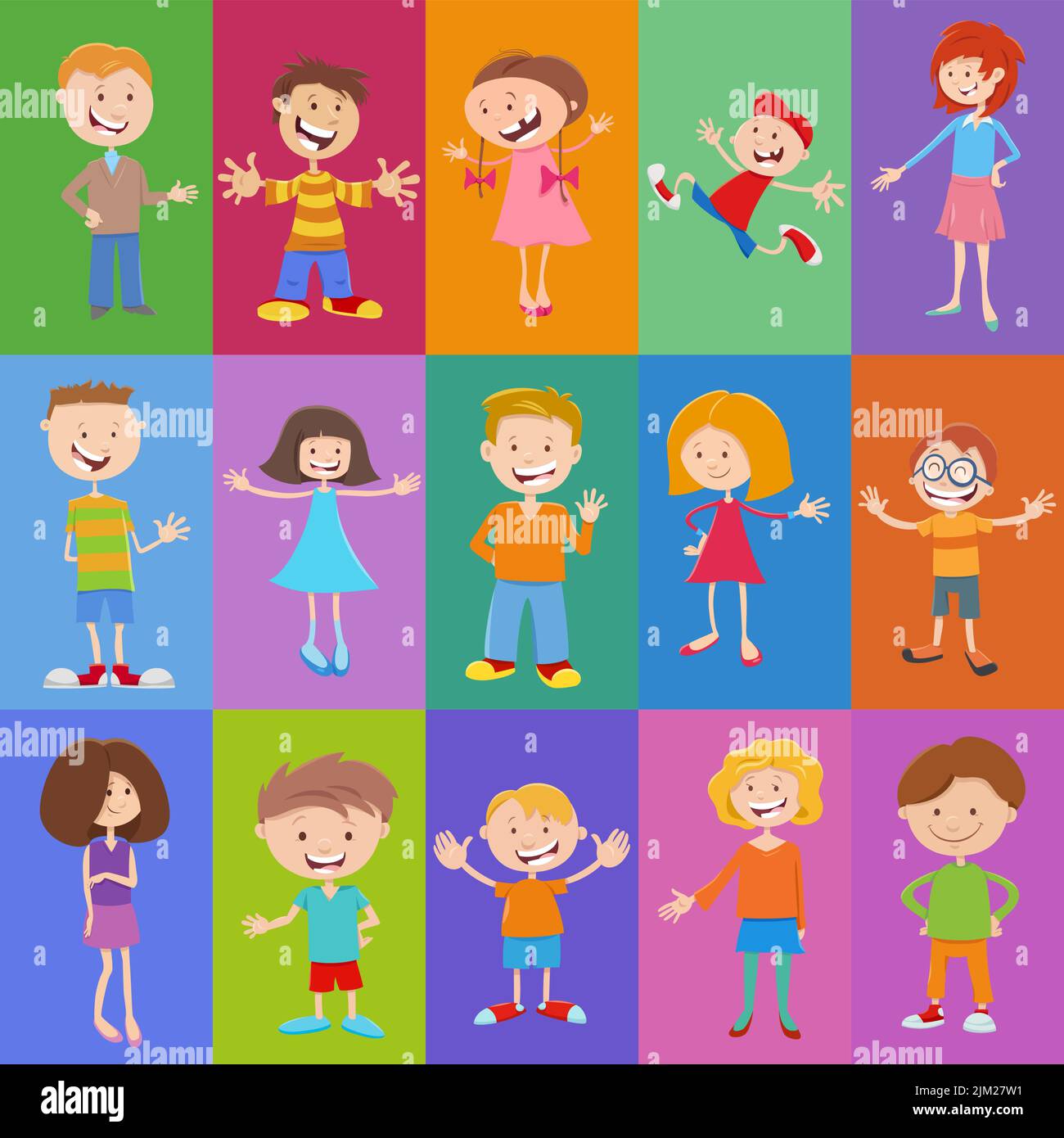 Children stickers pack cartoon Stock Vector Images - Alamy
