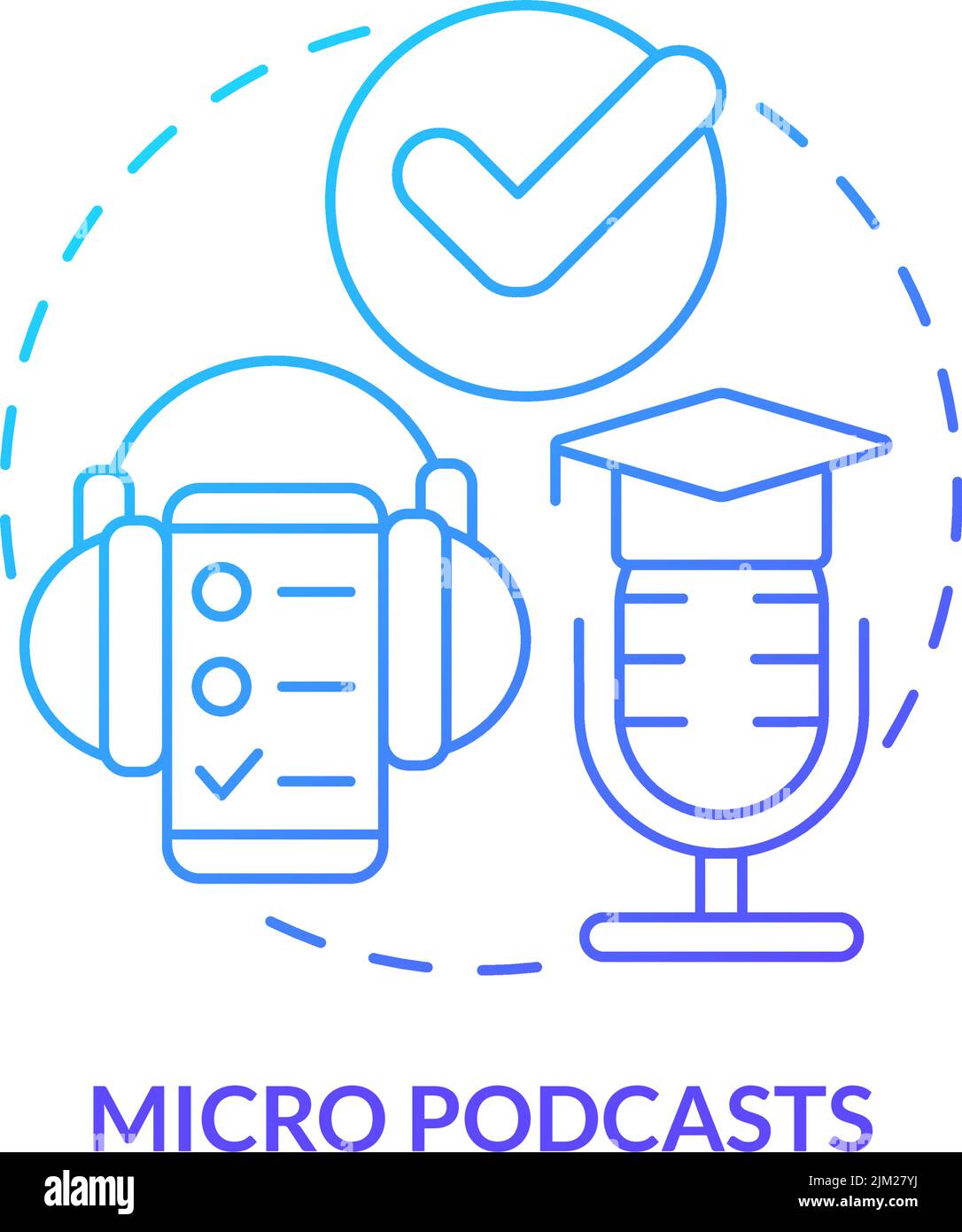 Micro podcasts blue gradient concept icon Stock Vector Image & Art - Alamy