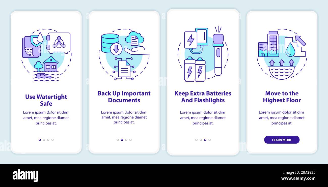 Flood safety onboarding mobile app screen Stock Vector Image & Art - Alamy