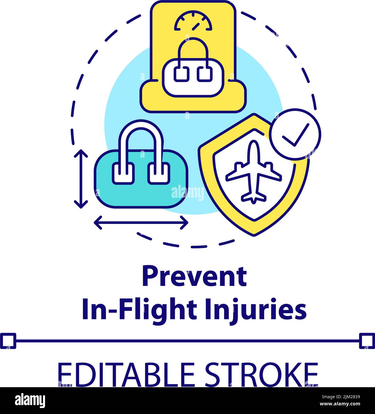 Prevent in-flight injuries concept icon Stock Vector Image & Art - Alamy