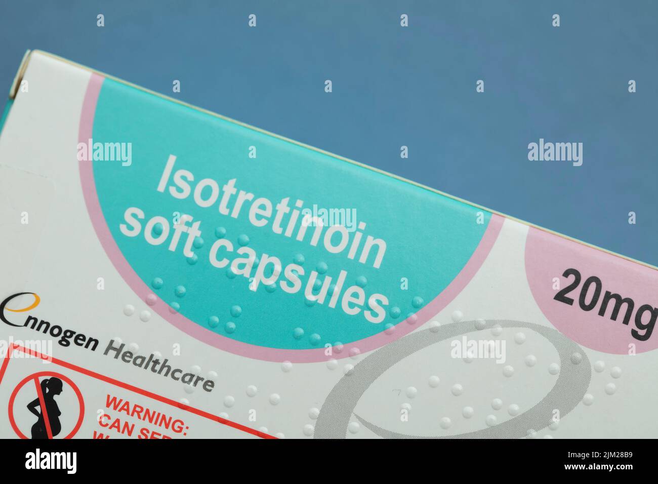 LONDON, UK - August 2022: packs of isotretinoin or roaccutane tablets ...