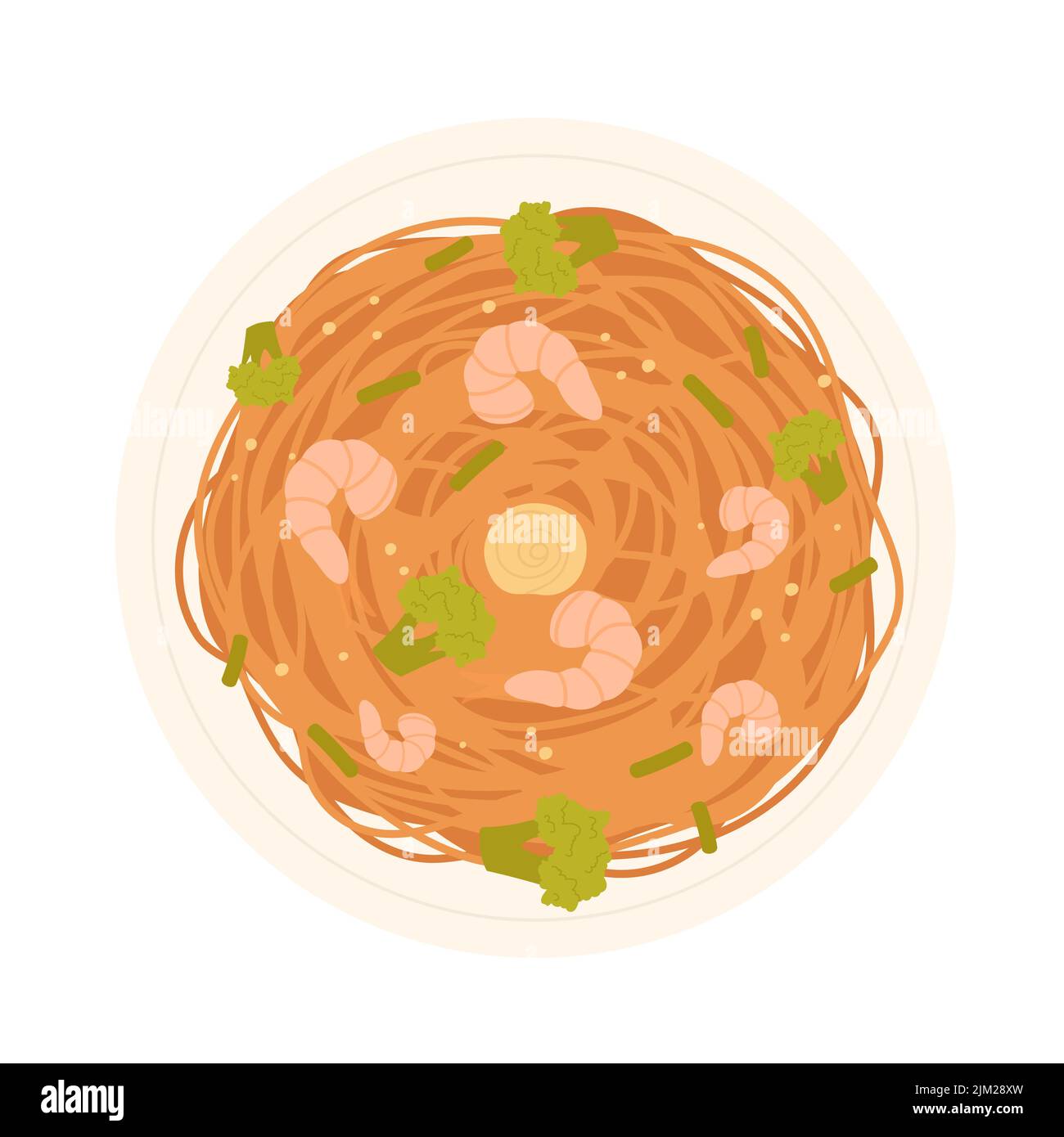 Pasta salad with shrimps. Italian food, traditional cuisine, dinner ...