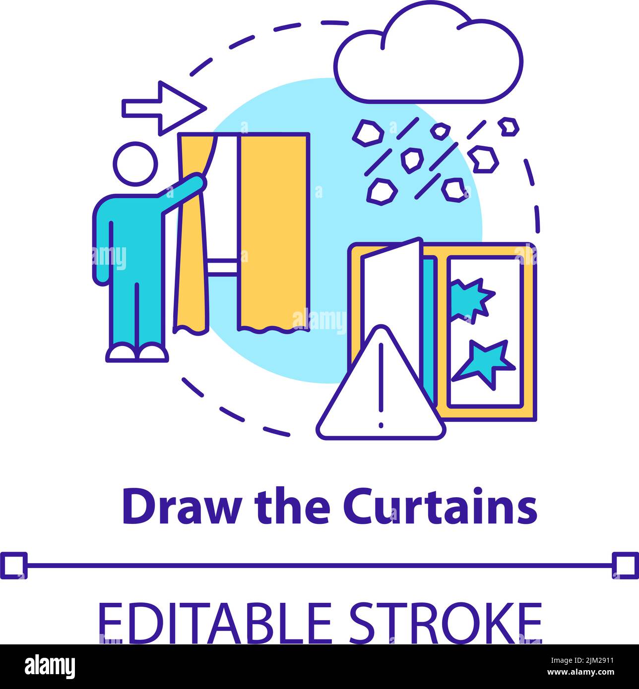 Draw curtains concept icon Stock Vector Image & Art - Alamy