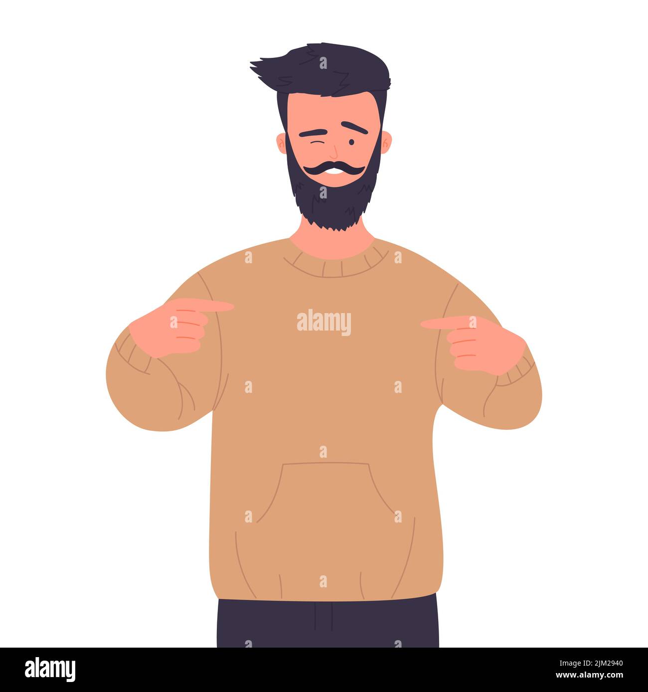 Cartoon Person Pointing To Himself