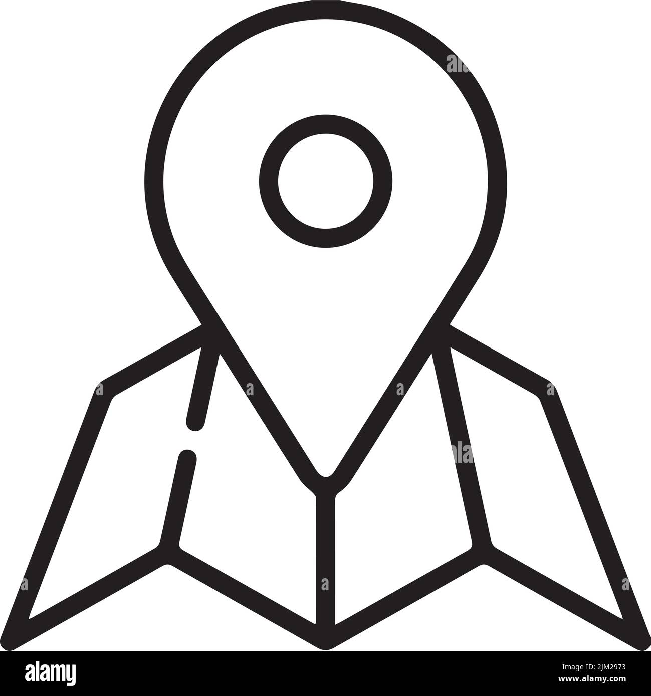 A digital illustration of a simple map geolocation icon symbol Stock ...