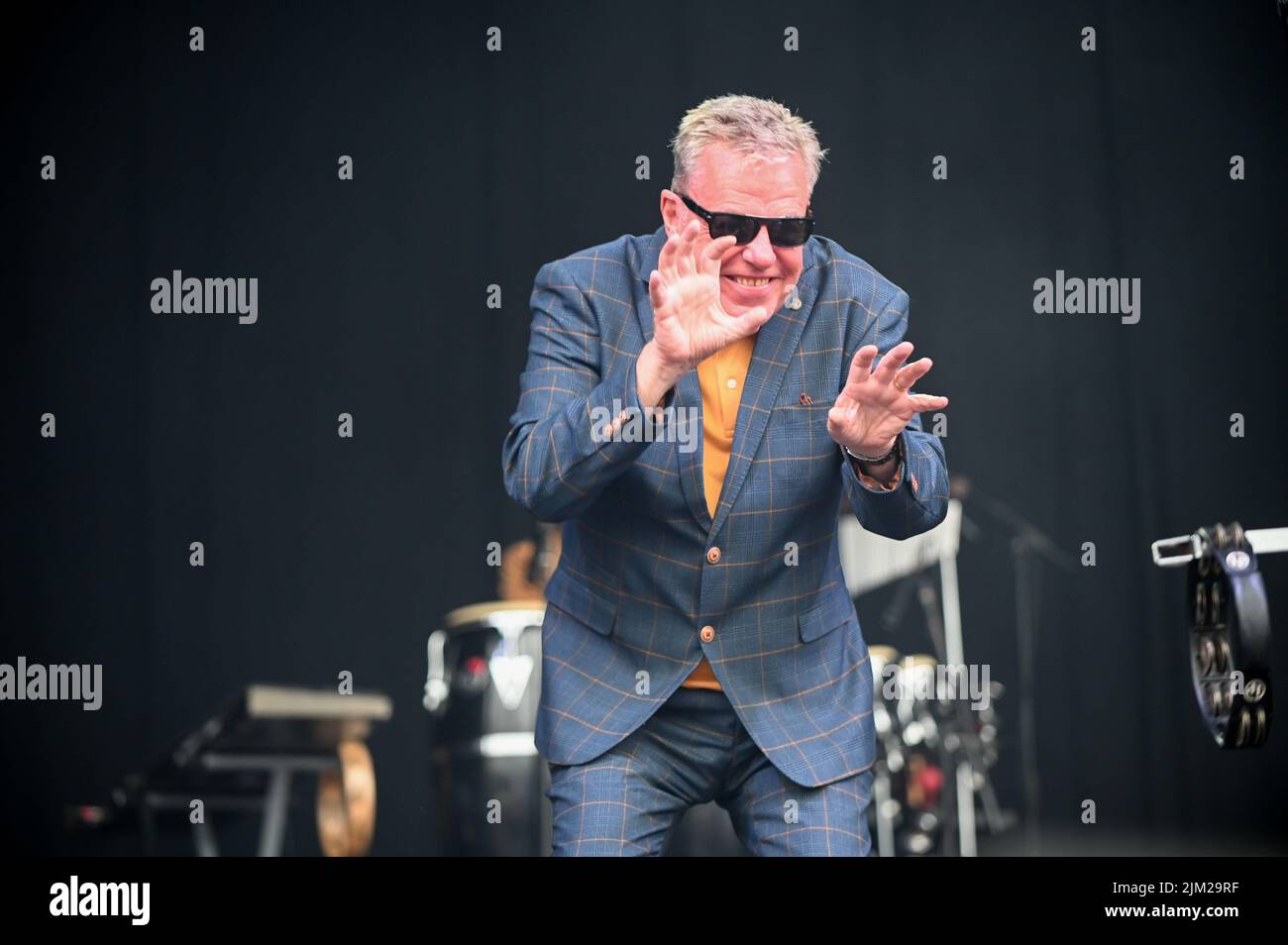 Lead Singer, Graham McPherson, known by his stage name Suggs, performs ...