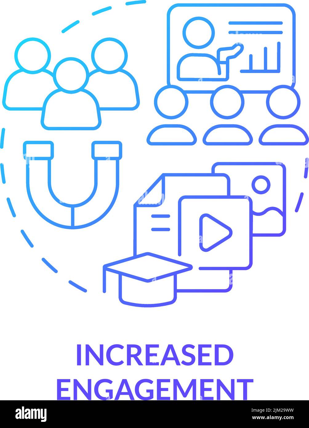 Increased engagement blue gradient concept icon Stock Vector Image ... Increased engagement blue gradient concept icon Stock Vector Image ...