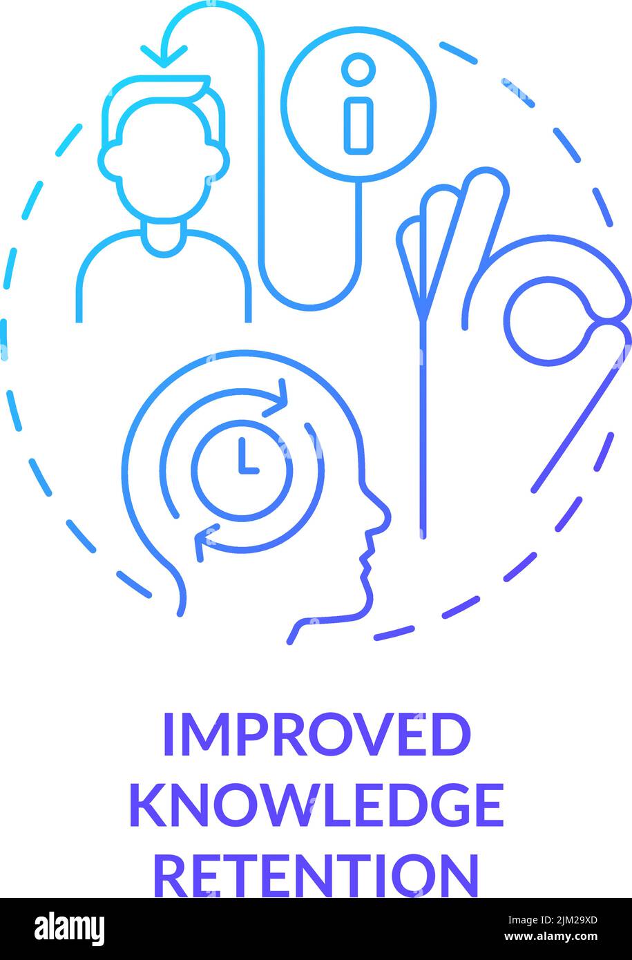 Improved knowledge retention blue gradient concept icon Stock Vector ... Improved knowledge retention blue gradient concept icon Stock Vector ...