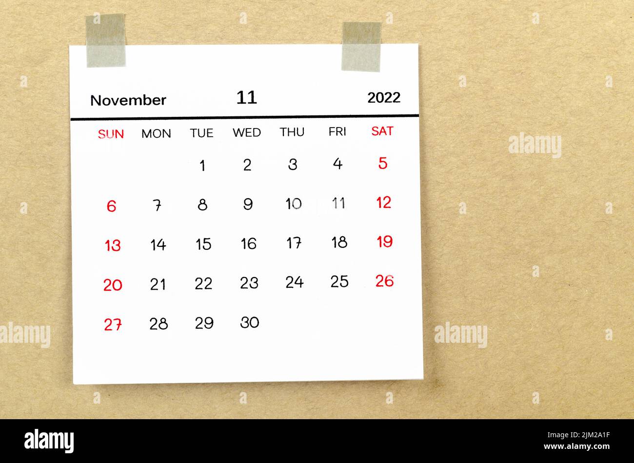 November 2022 desk calendar on white background Stock Photo - Alamy
