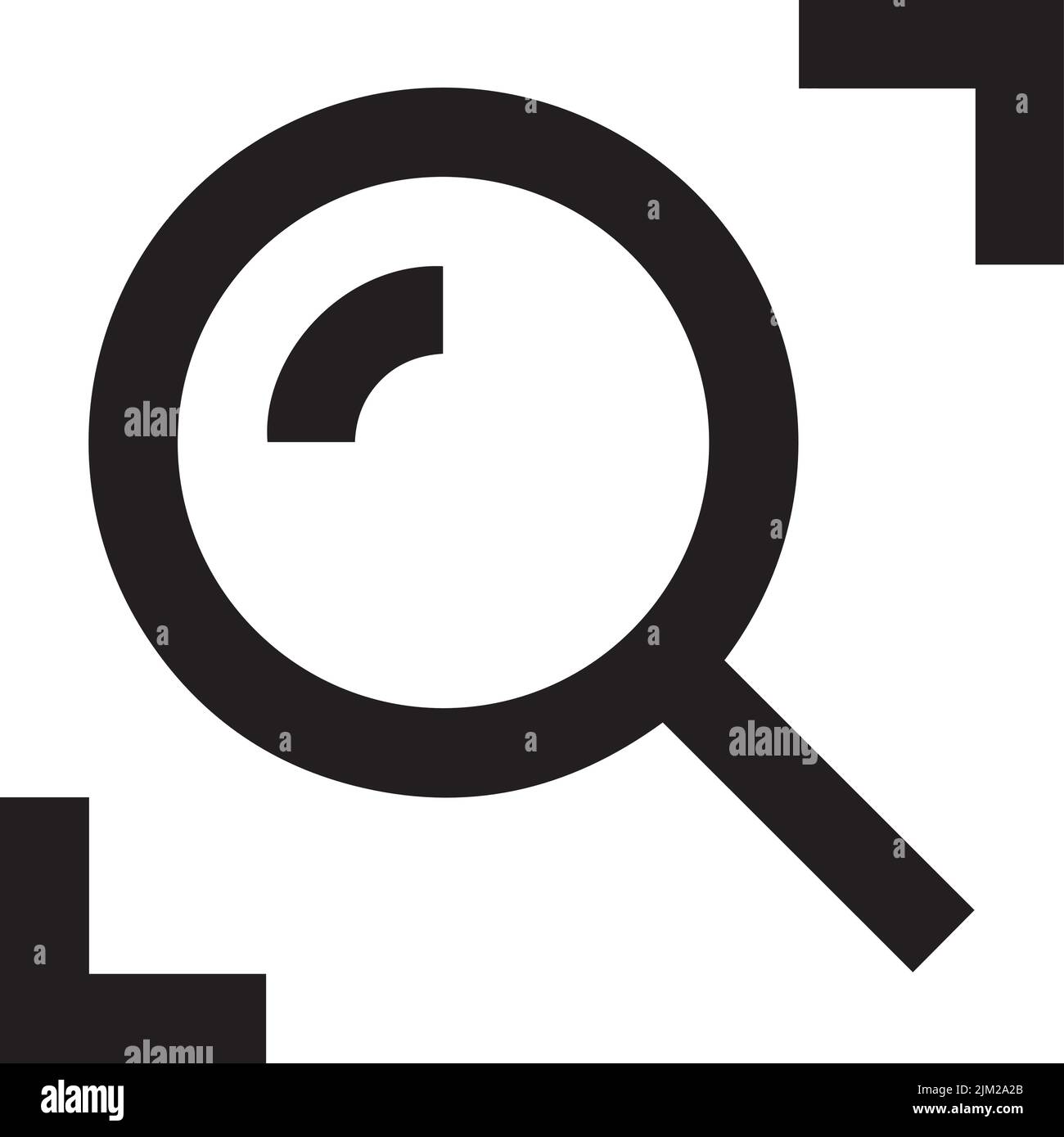 A magnifying glass icon, a search symbol on a white background Stock ...