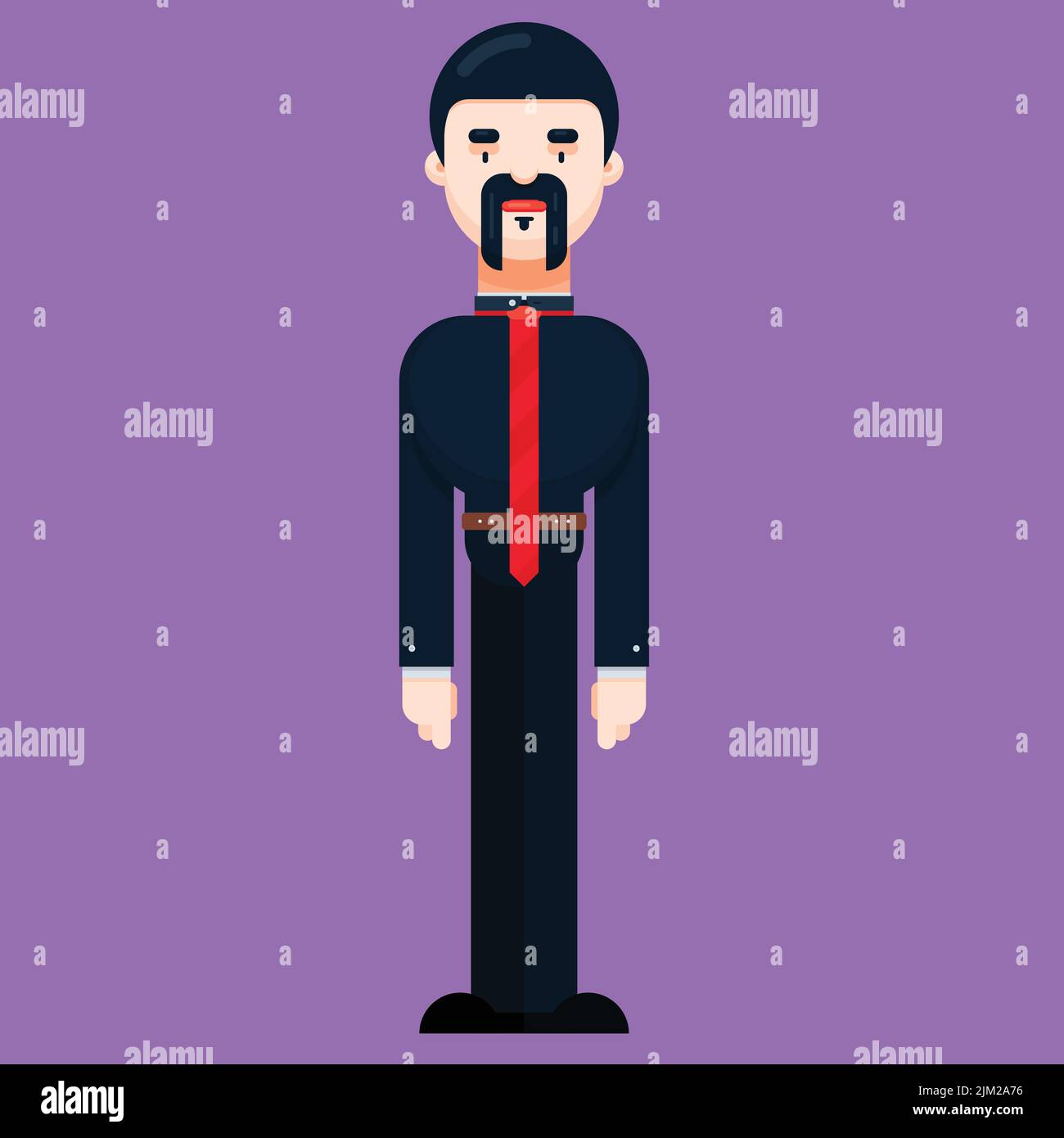 Professional male character in standing pose. Flat design businessman ...