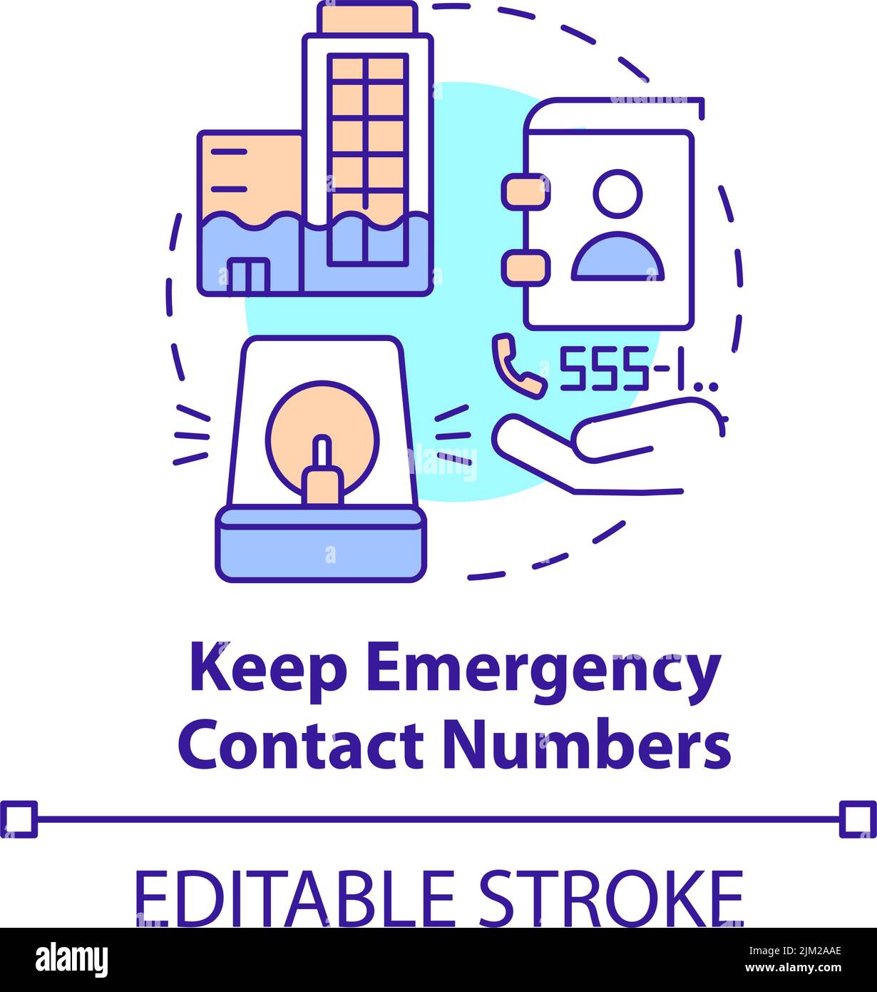 Keep emergency contact numbers concept icon Stock Vector Image & Art ...