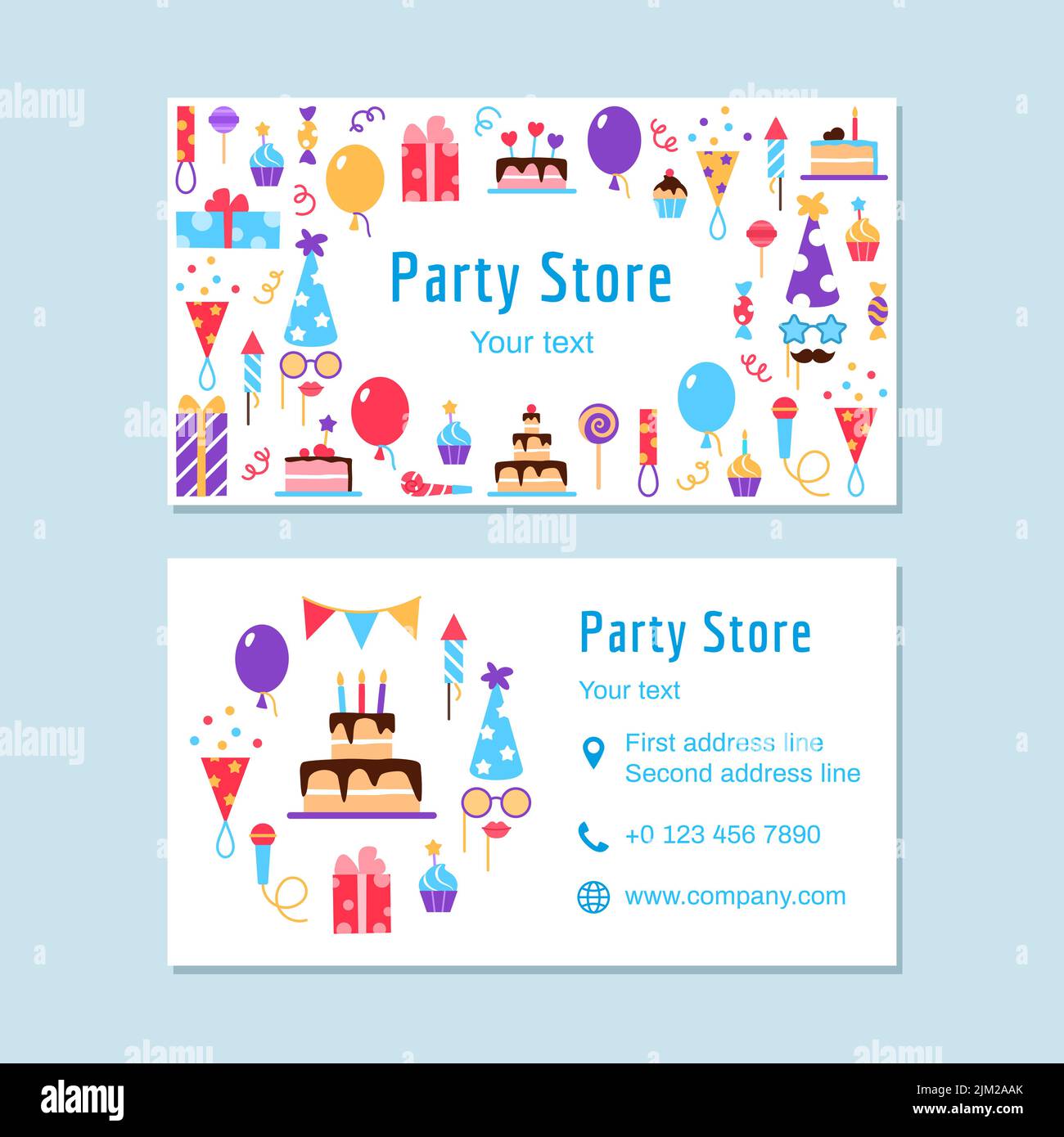 Party store visit card template Stock Vector Image & Art - Alamy