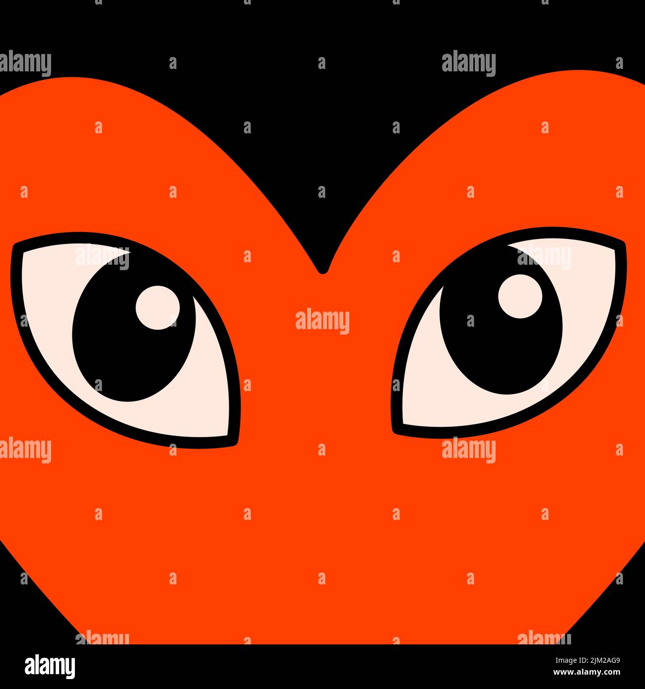 Cartoon vector funny cute Comic characters, heart with eyes Stock ...