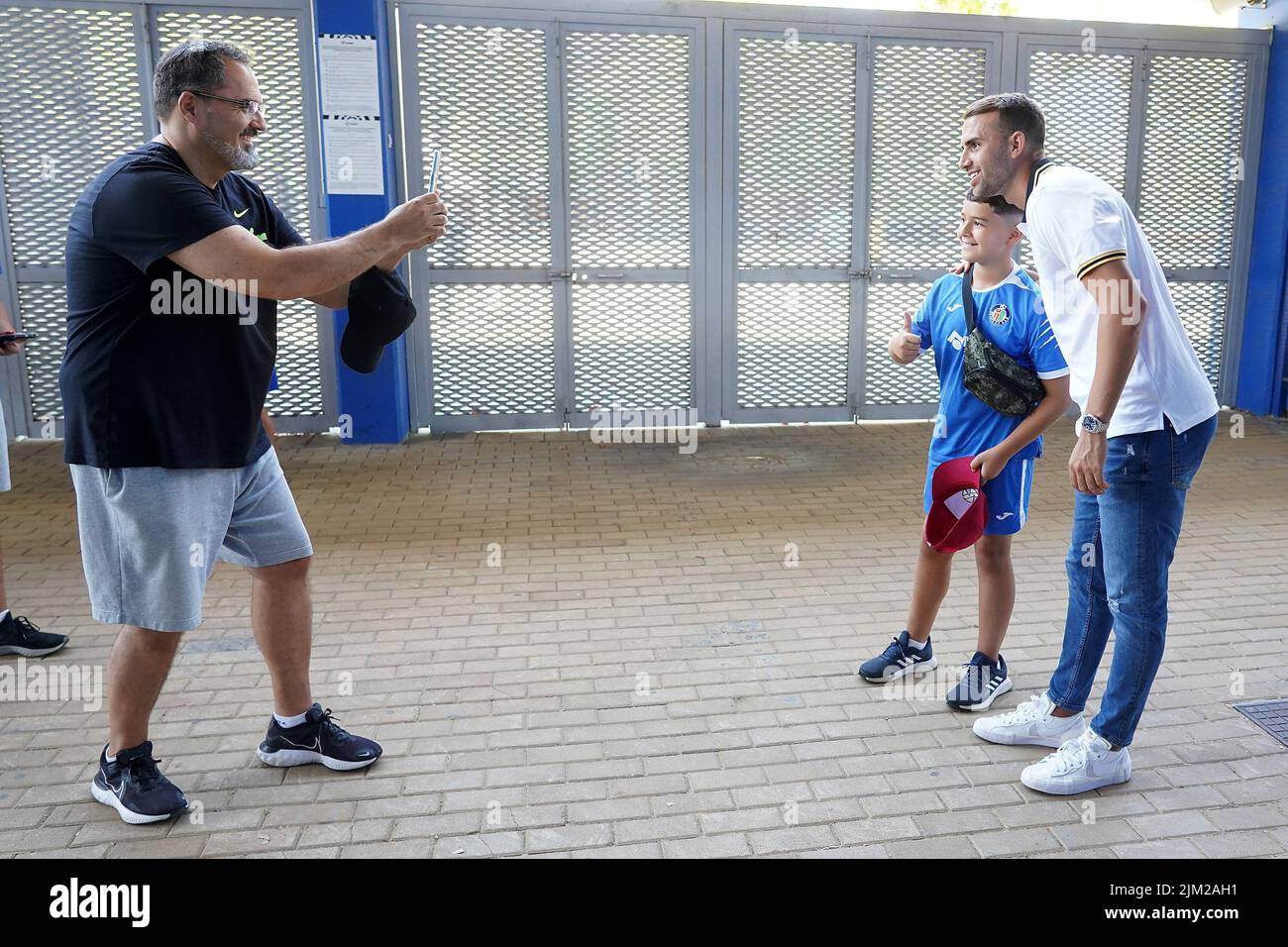 Getafe CF's new player Borja Mayoral with the fans during his official ...
