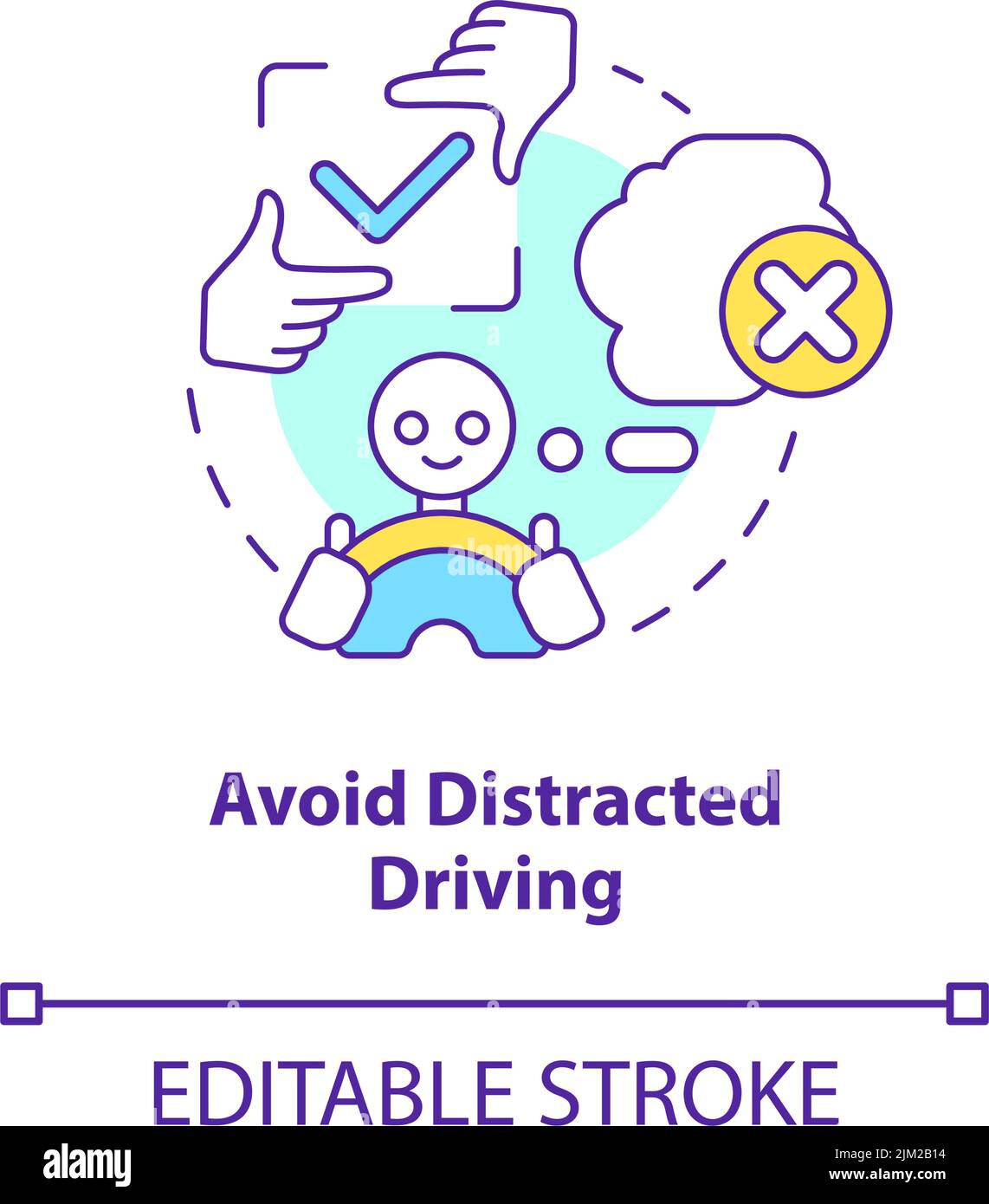 Distracted driver Stock Vector Images - Alamy