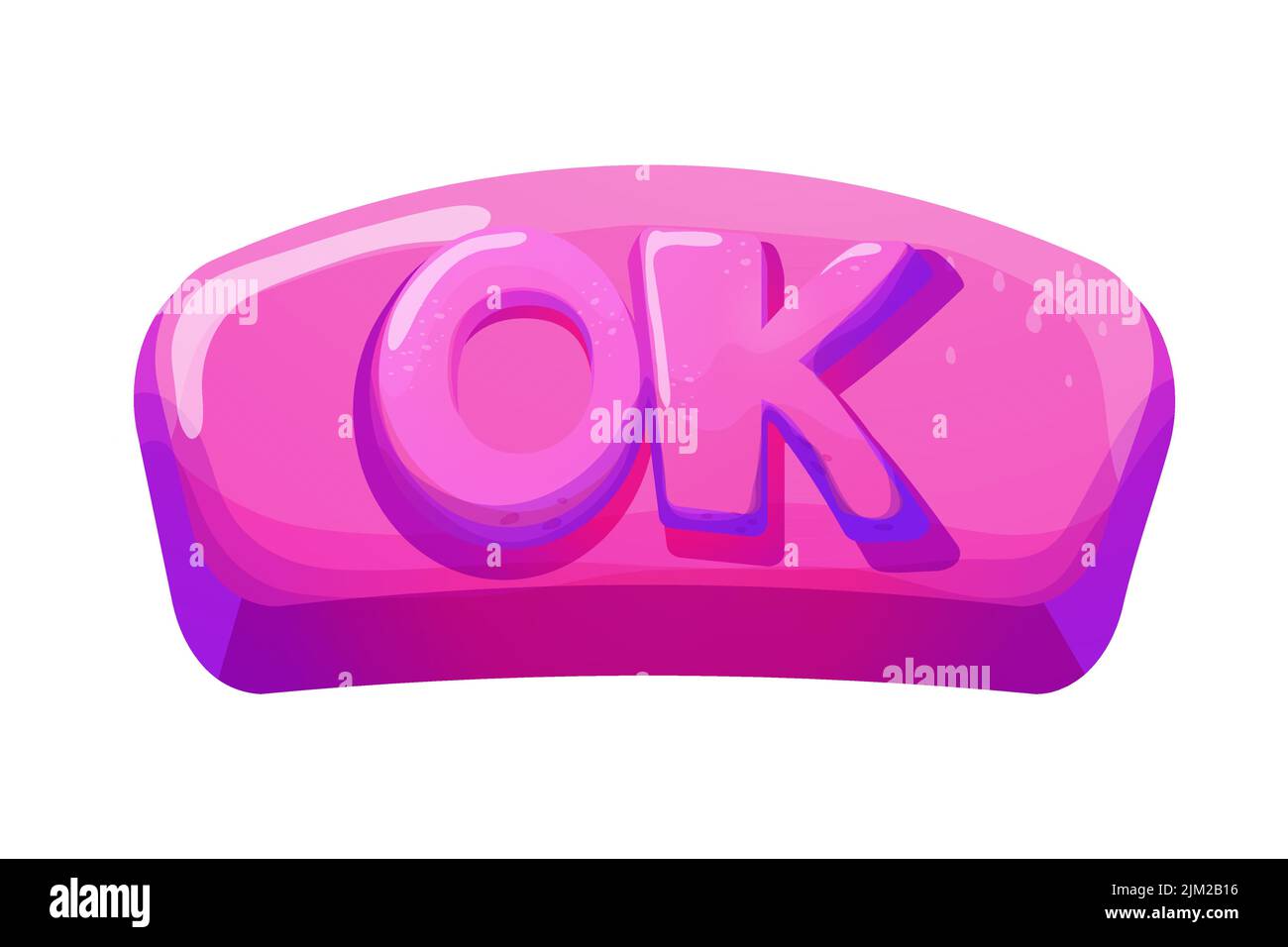 Ok jelly play or start button glossy, shiny in funny cartoon style ...