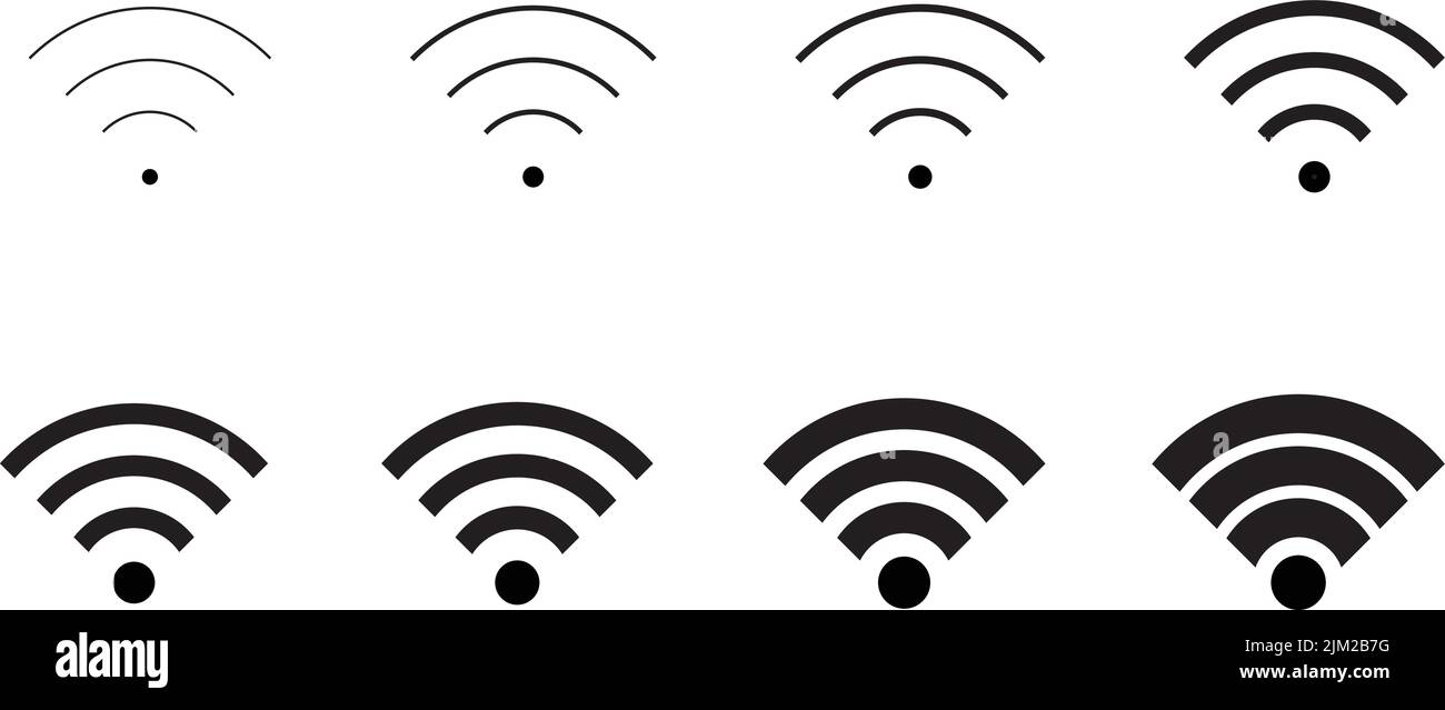 A set of Wi-Fi icons for remote internet access on a white background ...