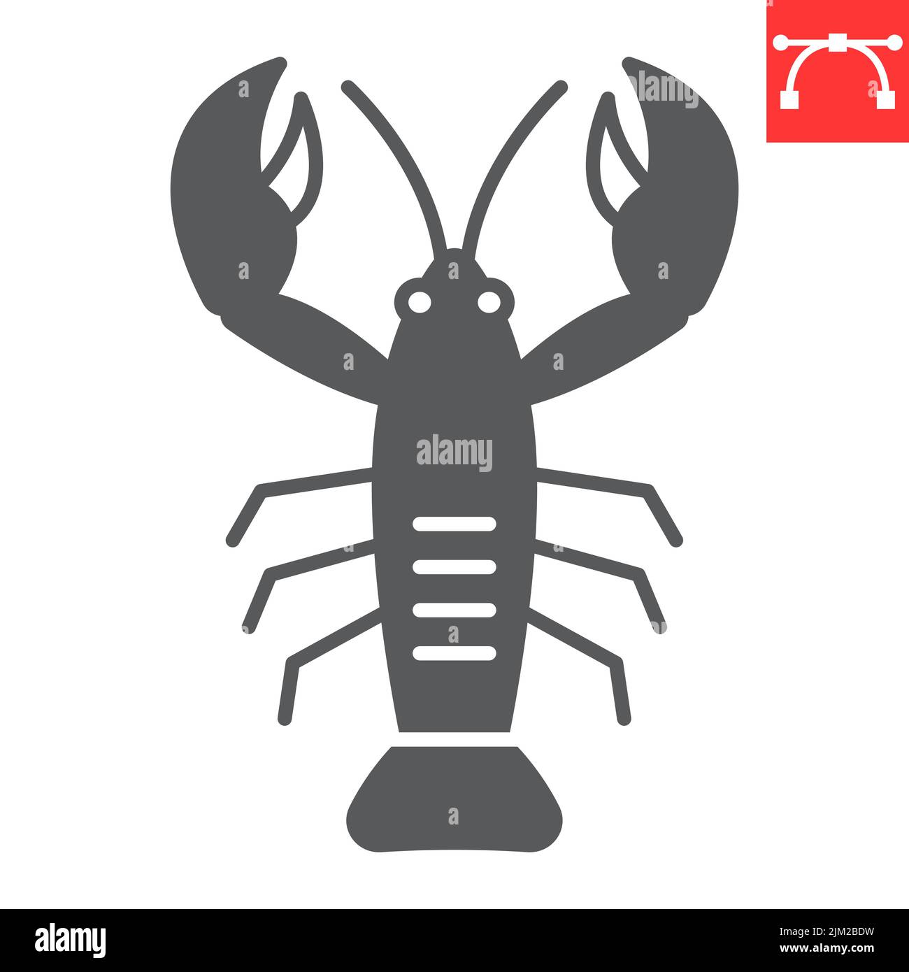 Cancer animal glyph icon, crustacean and seafood, lobster vector icon ...
