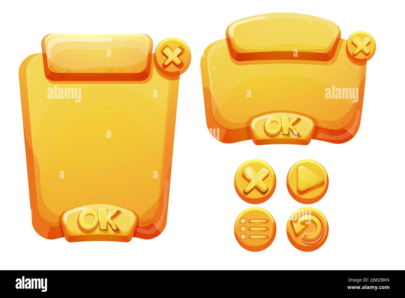 Set Jelly, fantasy interface template game menu and setting buttons in ...