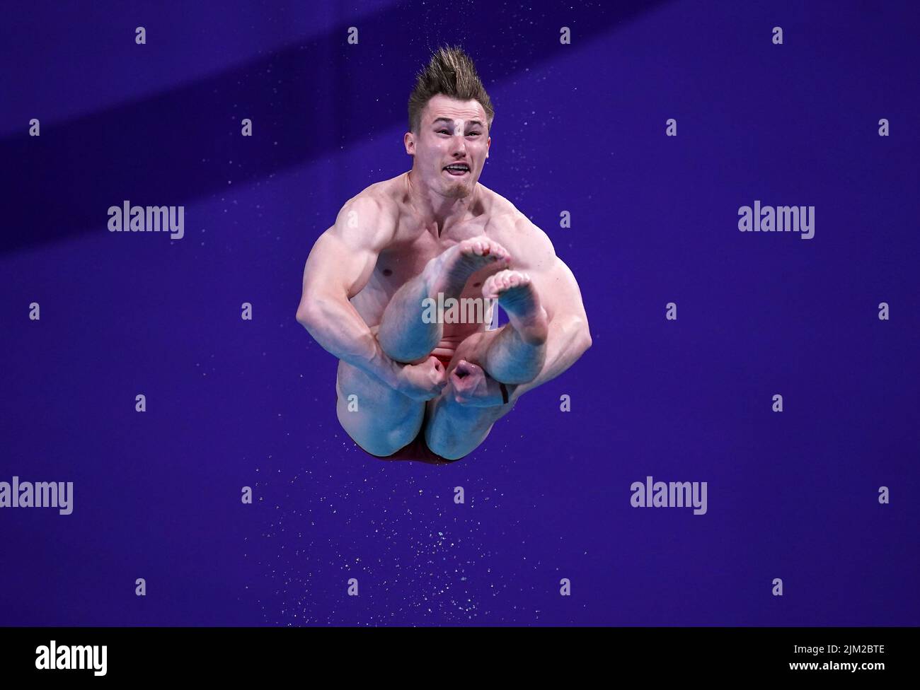 England’s Jack Laugher competes in the Men's Diving 1m Springboard ...