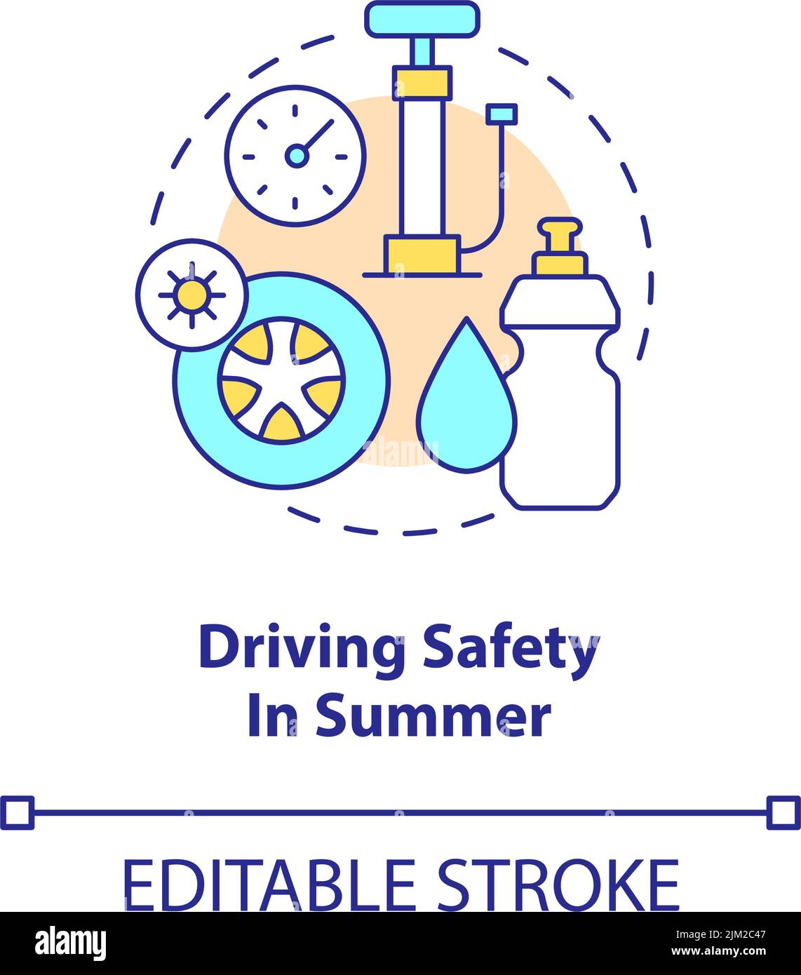 Driving in the heat Stock Vector Images - Alamy