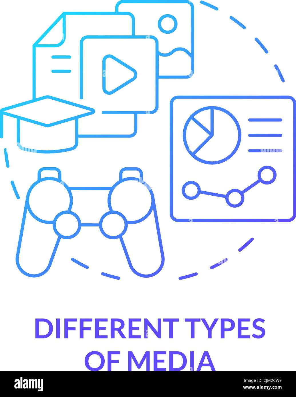 Different types of media blue gradient concept icon Stock Vector Image & Art - Alamy
