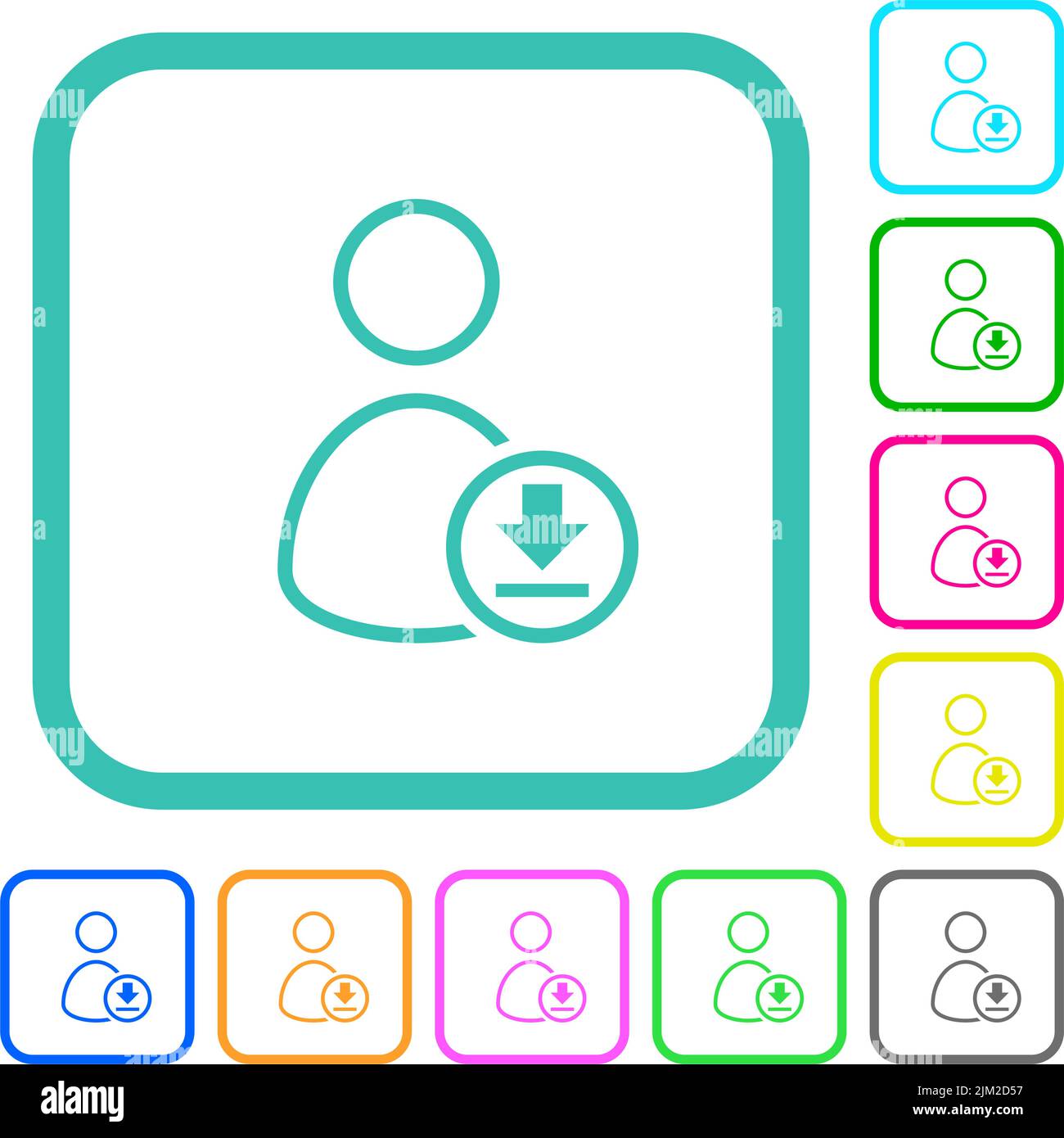 Download user account outline vivid colored flat icons in curved ...