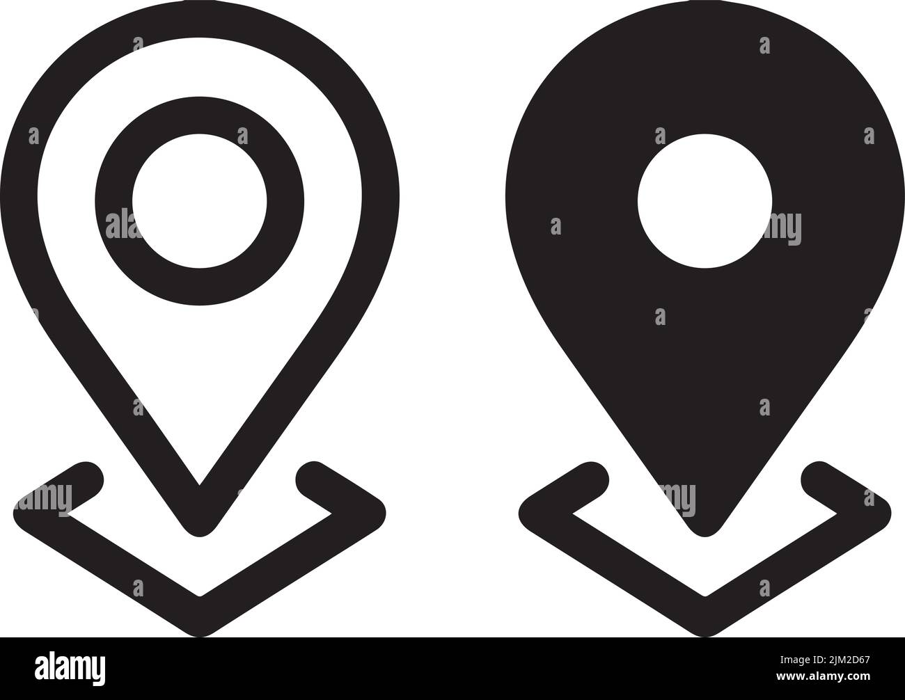 A digital illustration of simple geolocation icon symbols Stock Vector ...