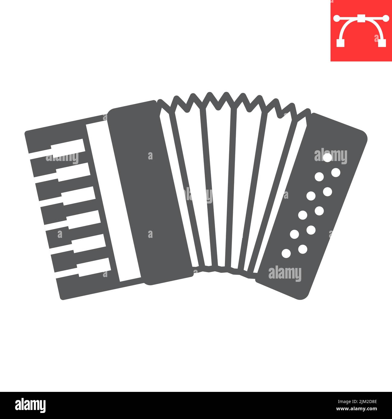 Accordion glyph icon, instrument and music, accordion vector icon ...