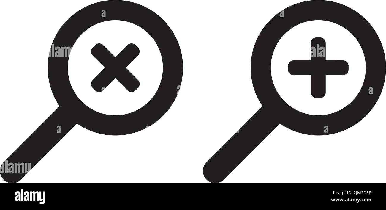 A digital illustration of a simple magnifying glass icon symbol- search ...