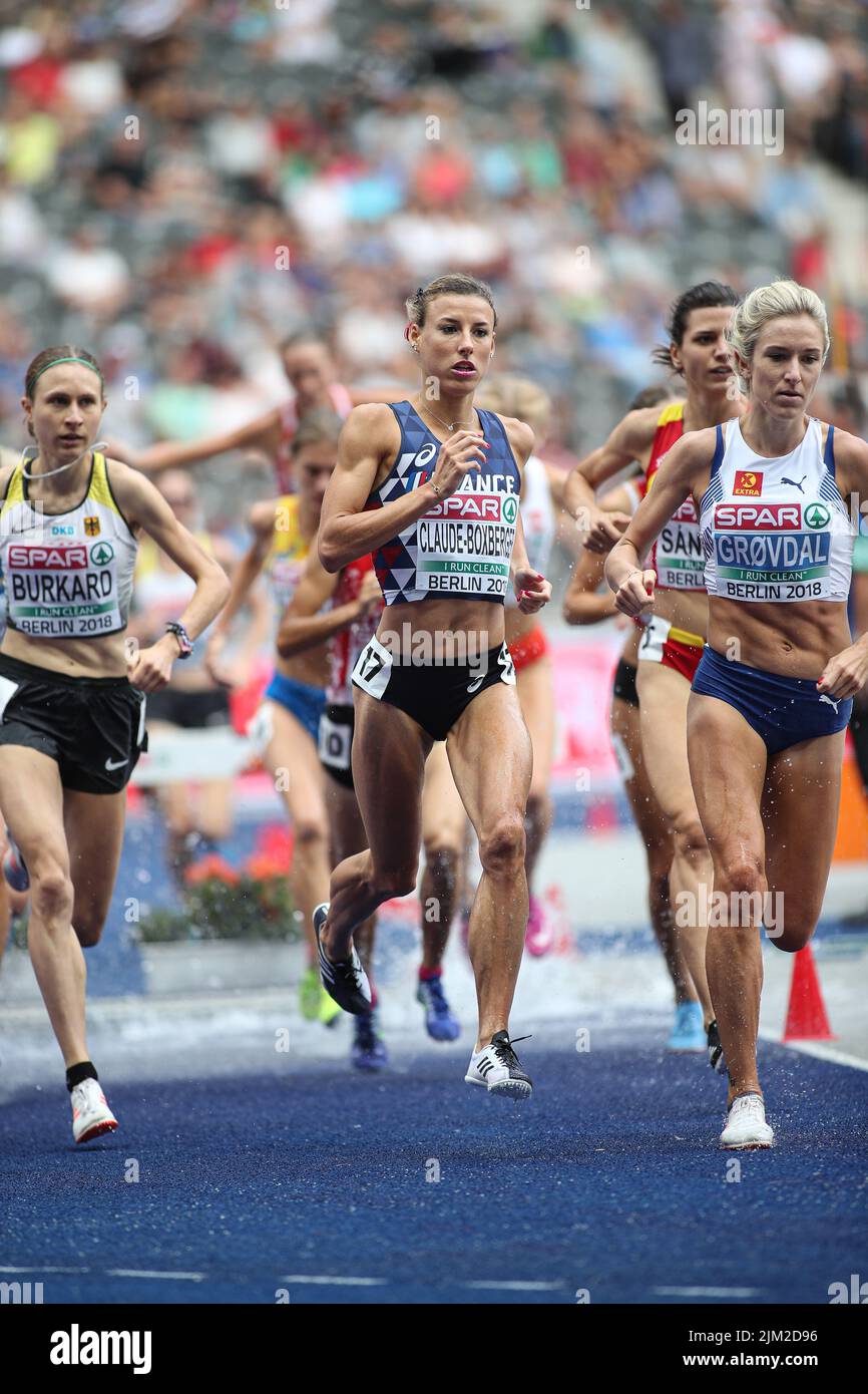 Ophelie Claude-Boxberger running in the 3000m hurdles at the European ...
