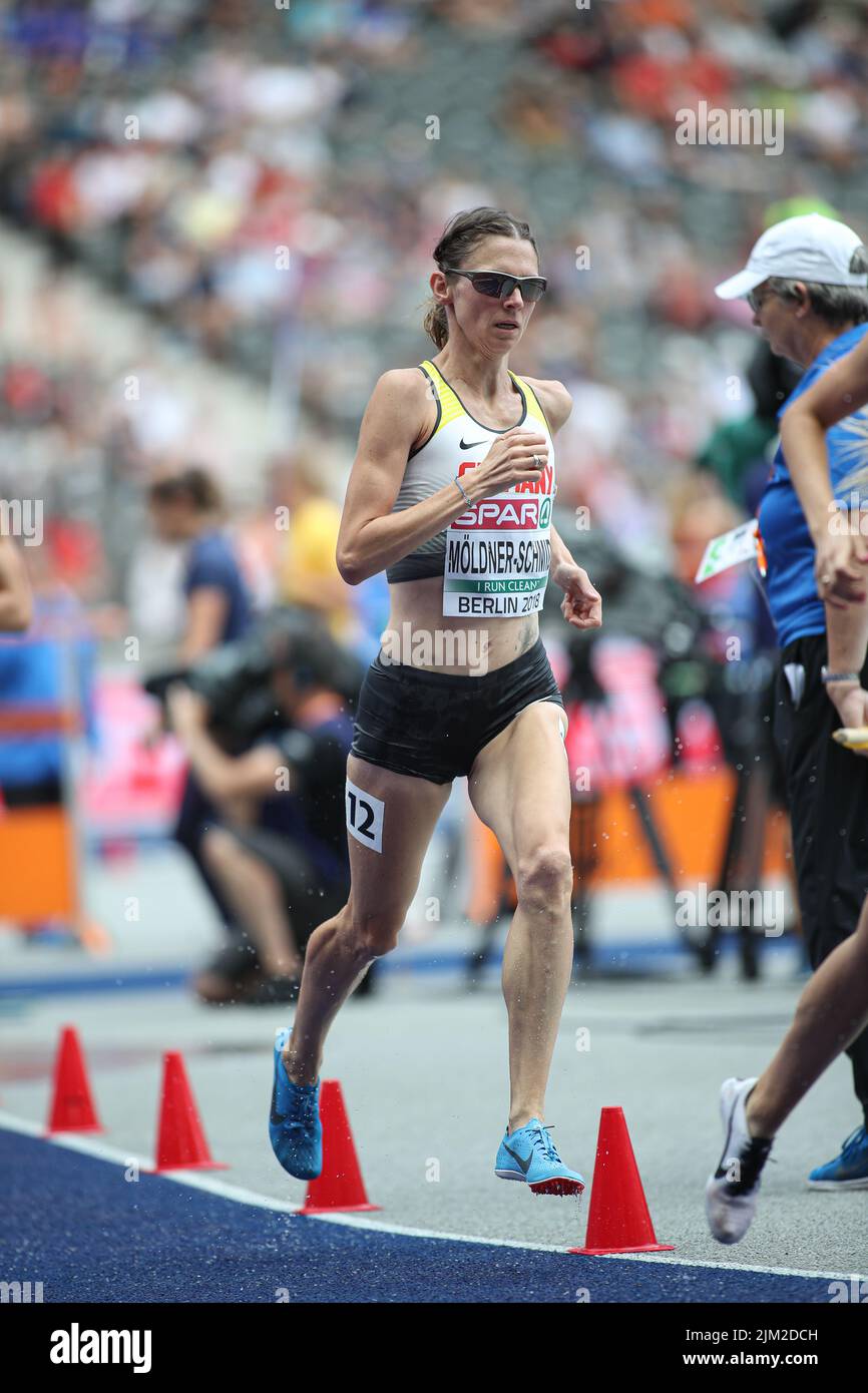 Antje Möldner-Schmidt running in the 3000m hurdles at the European ...