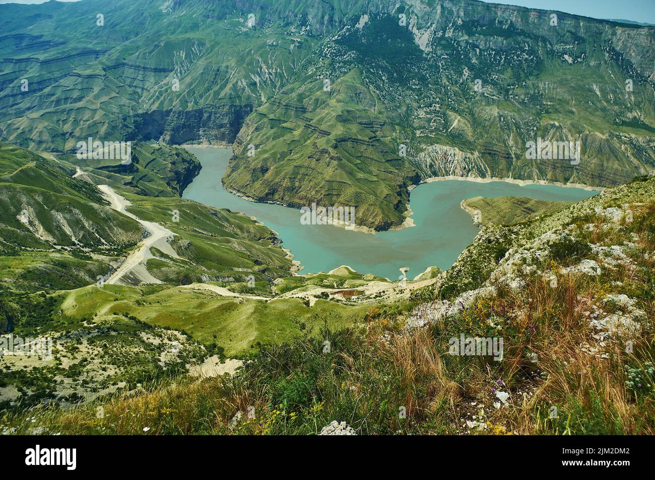 Sulak Canyon, steep-sided deepest canyon in Europe carved by the Sulak ...