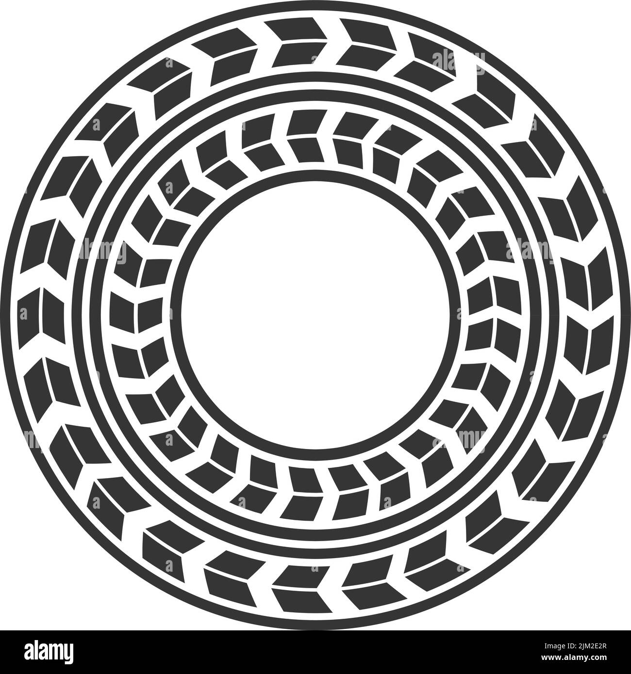 A simple circular tire tread mark icon in black - great for automobile ...